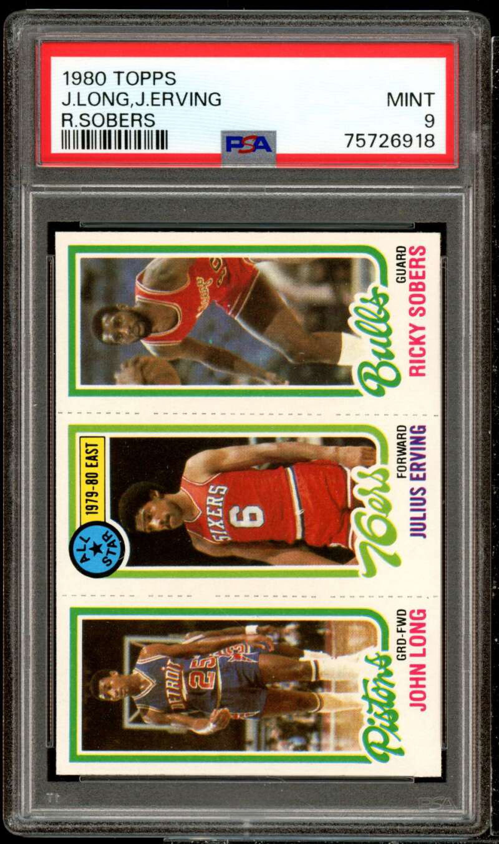 John Long/ Ricy Sobers/ Julius Erving Card 1980-81 Topps #1 PSA 9 - Walmart.com