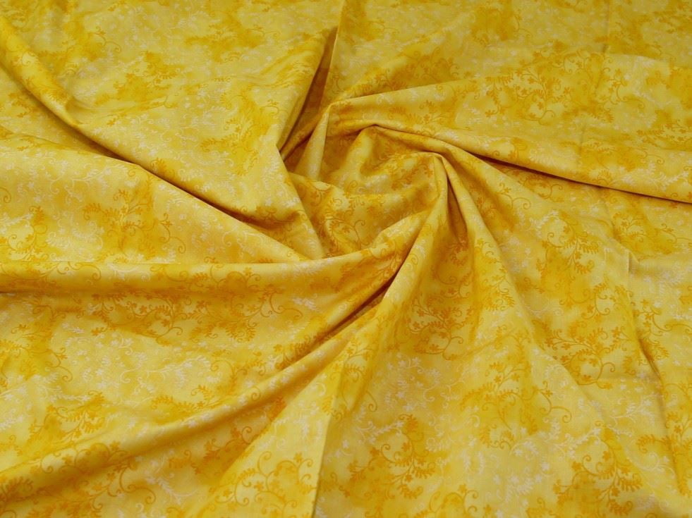 John Louden 100% Cotton Fabric, Lemon Flower Print for Quilting ...