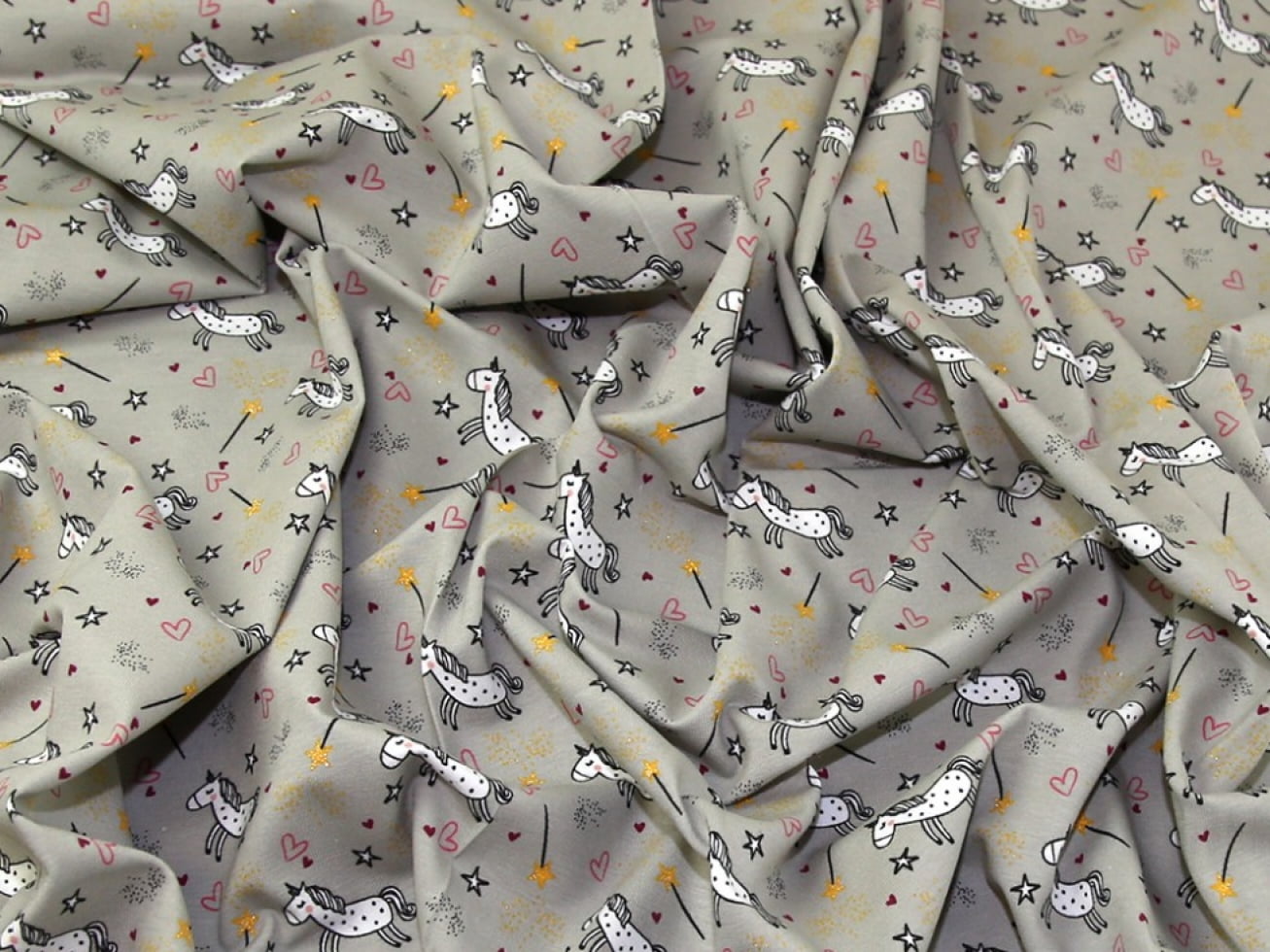 John Louden Lurex Loop Back French Terry Stretch Knit Fabric Grey - per ...