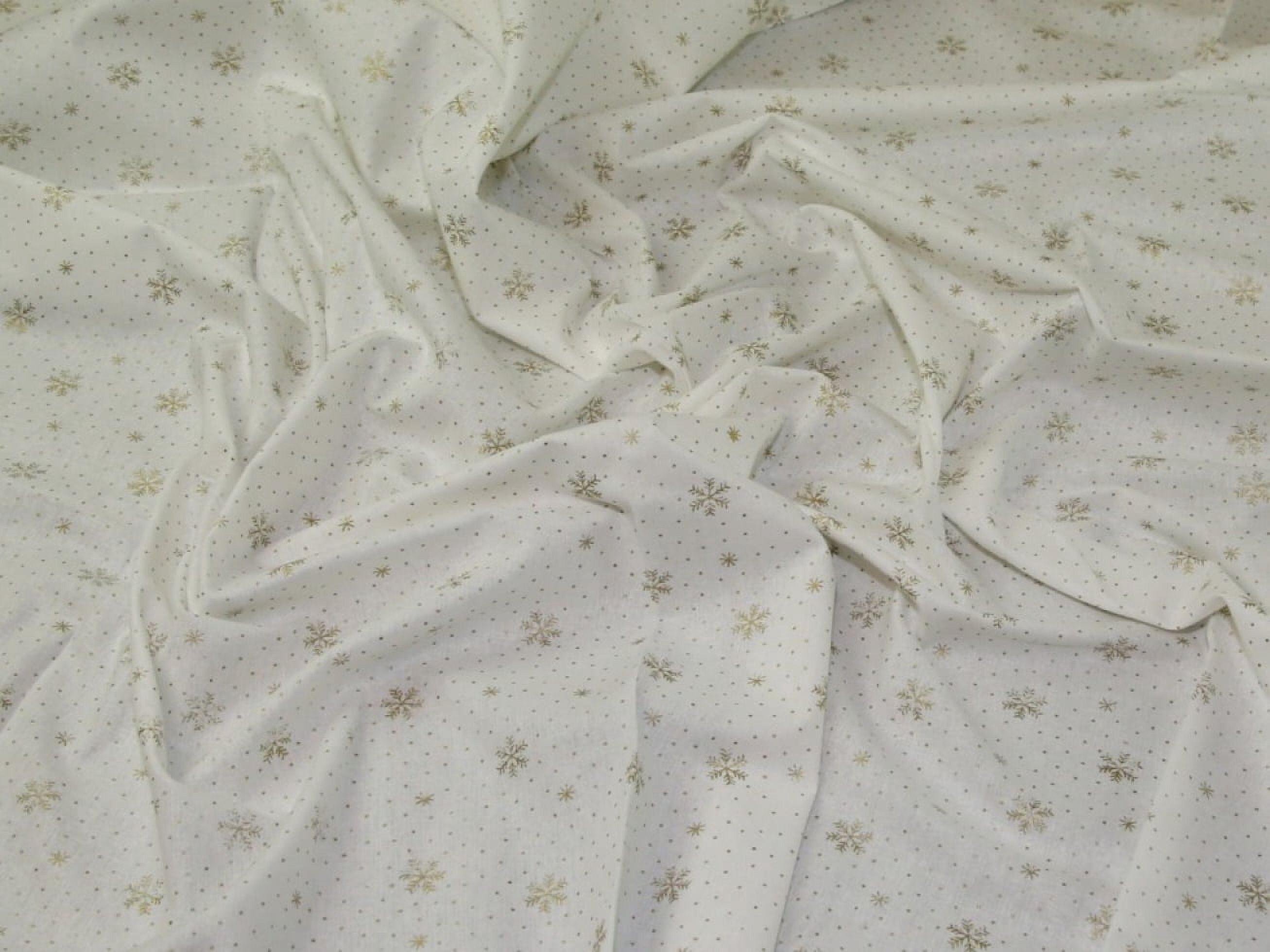 John Louden Metallic 100% Cotton Fabric White & Gold - per yard ...