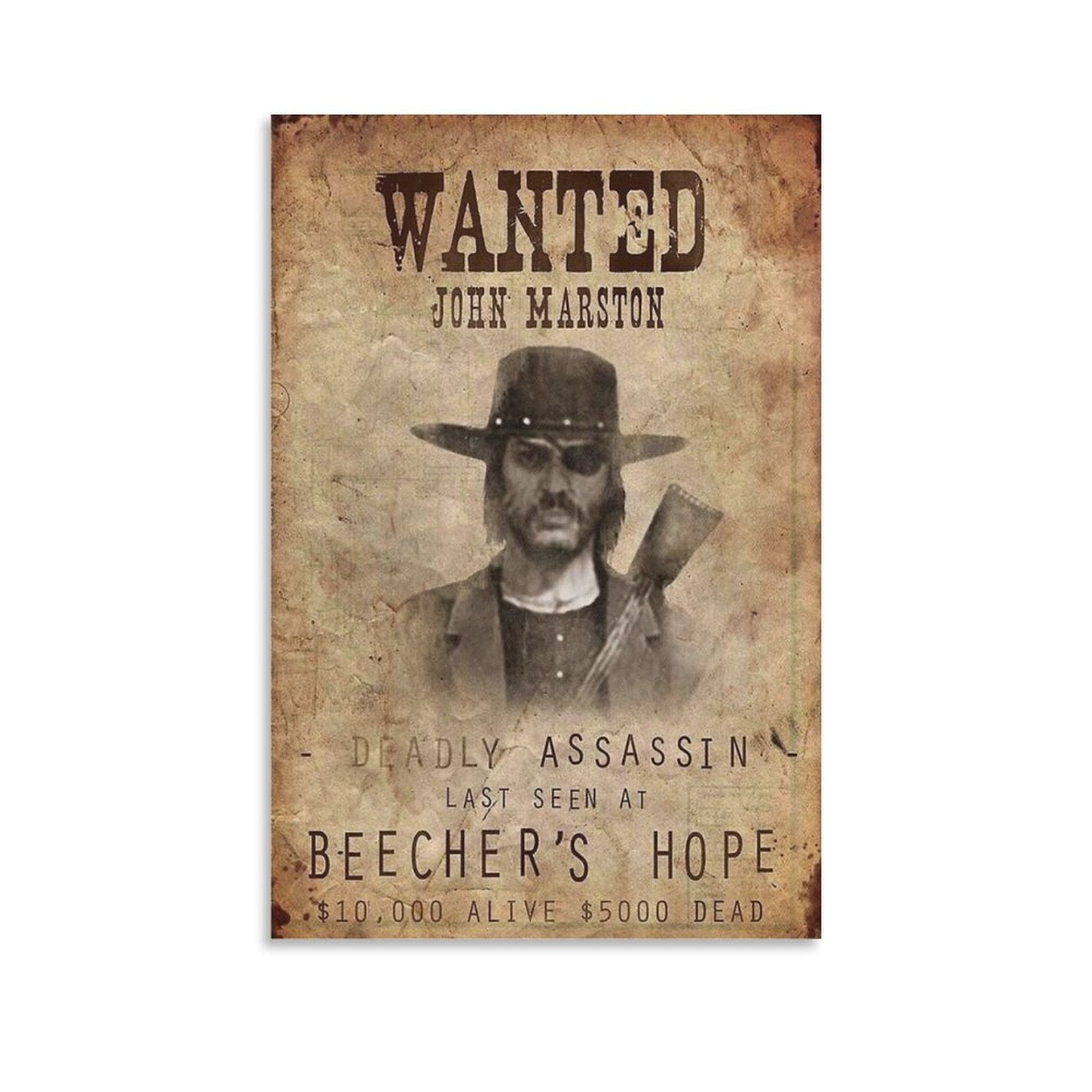 John Marston Bounty Poster Poster Decorative Painting Canvas Wall Art ...