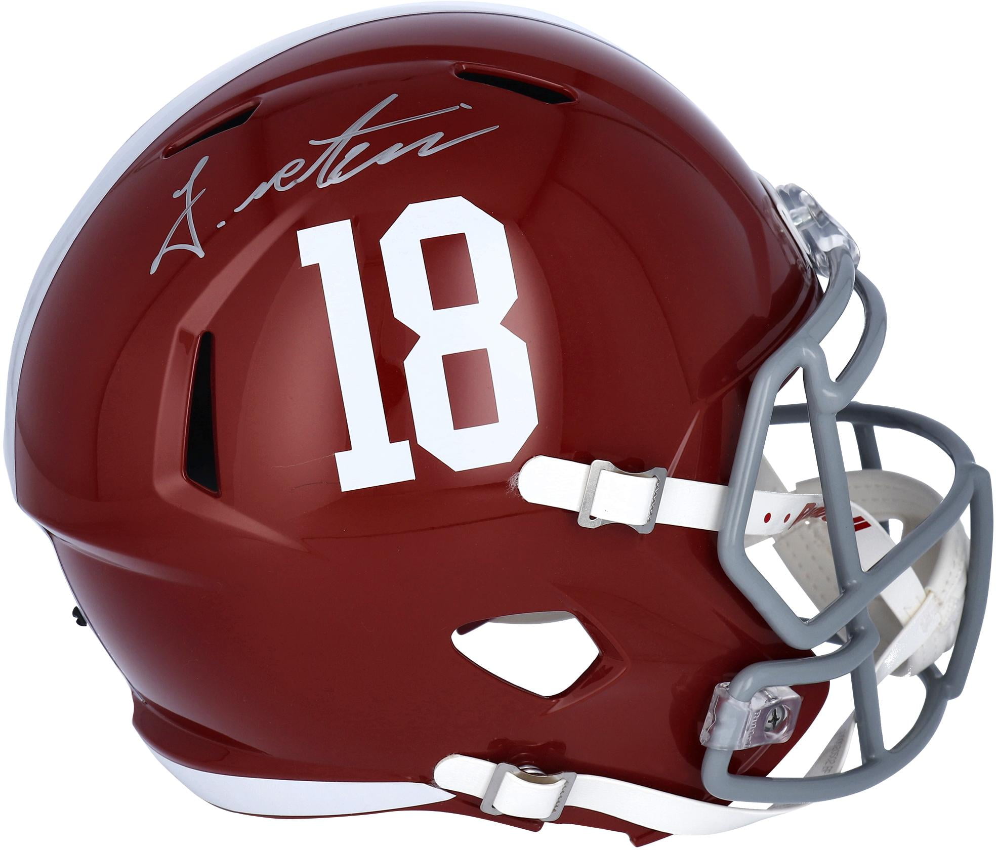 John Metchie Signed Alabama Crimson Tide #18 SEC Riddell Speed Helmet ...