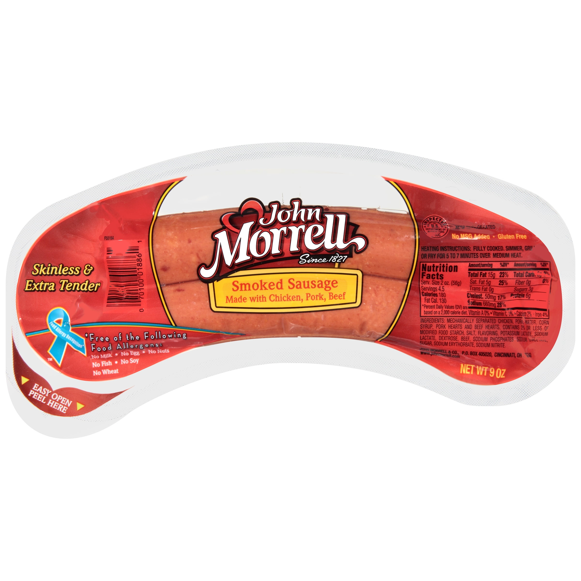John Morrell Skinless Smoked Sausage, 9 Oz. - Walmart.com