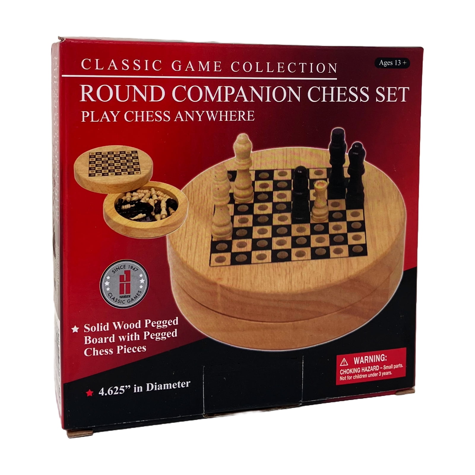 Hansen Game Gift & Toy Co. Classic Round Companion Chess Set - Solid ...