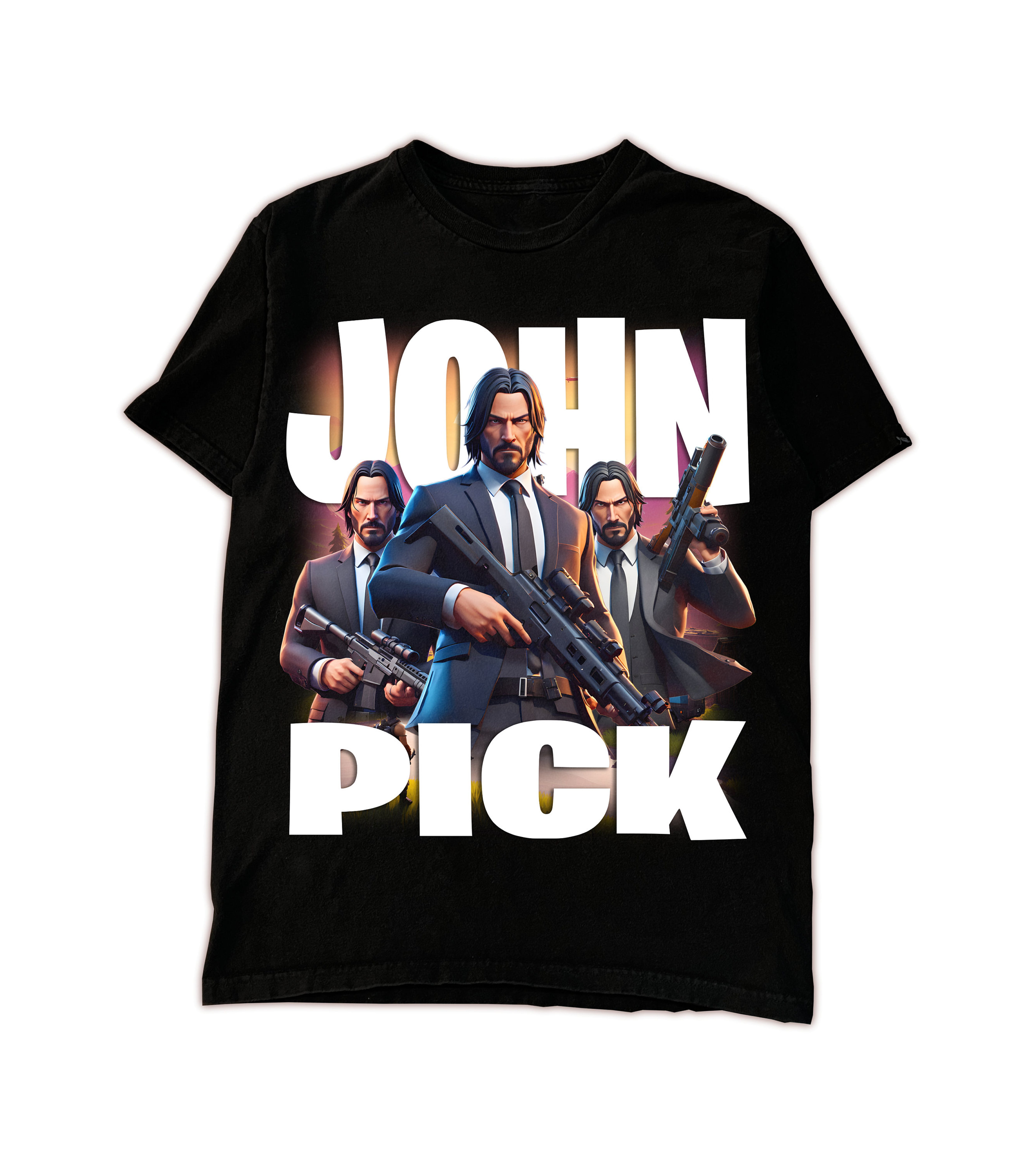 John Pick John Wick Fort Night FN Battle Royale Parody Graphic Bootleg ...