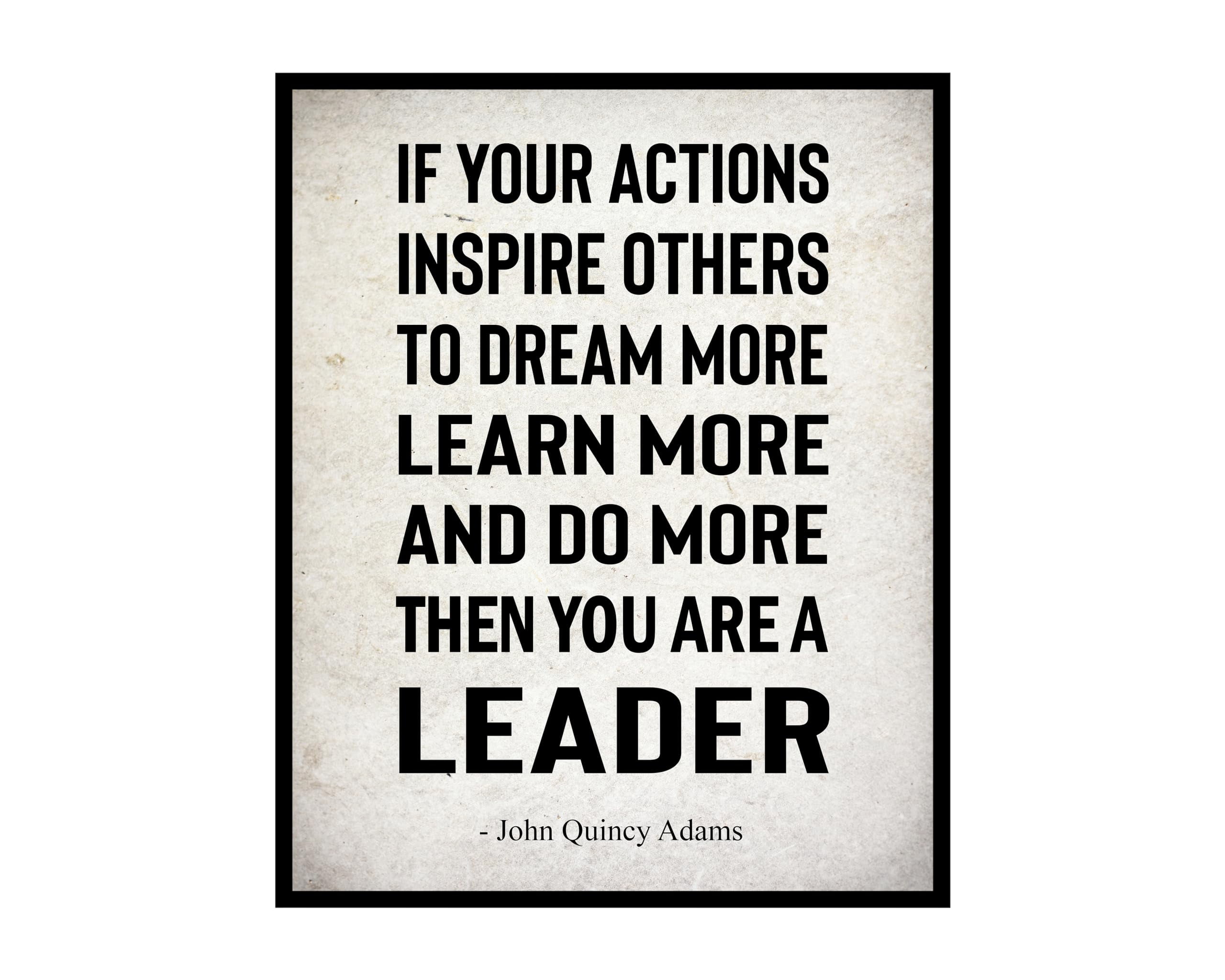 John Quincy Adams Poster - If Your Actions Inspire Others Print ...