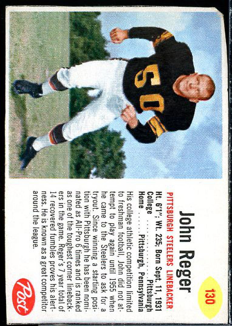 John Reger Card 1962 Post Cereal #130 - Walmart.com
