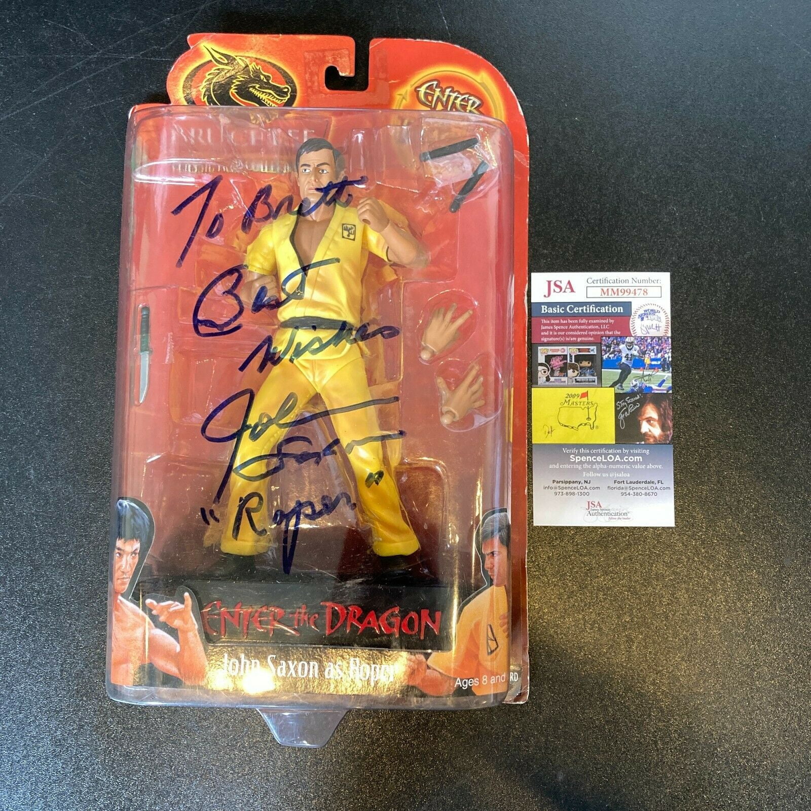 John Saxon "Roper" Signed Bruce Lee Enter The Dragon Figure With JSA ...