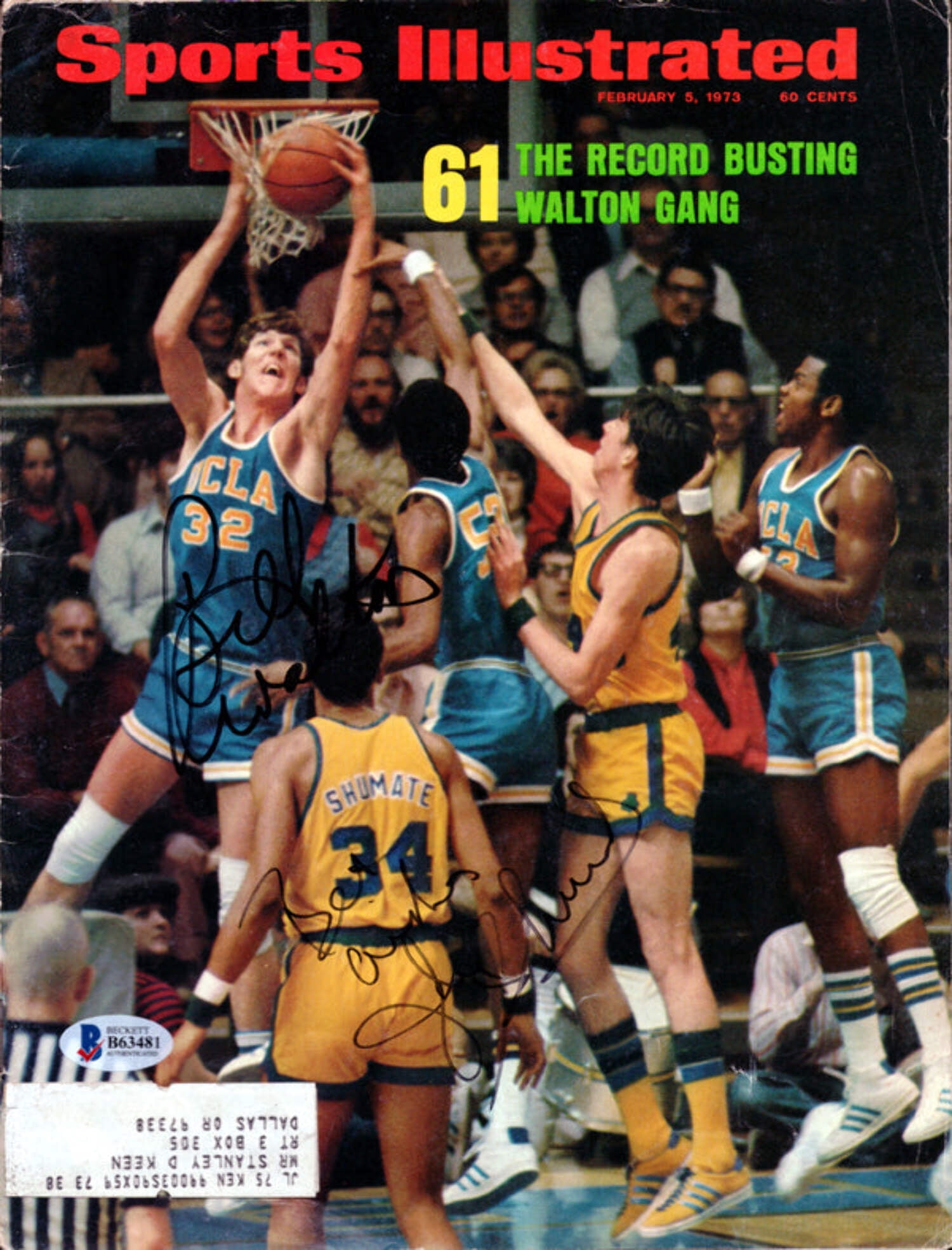 John Shumate Bill Walton Autographed Sports Illustrated Magazine ...