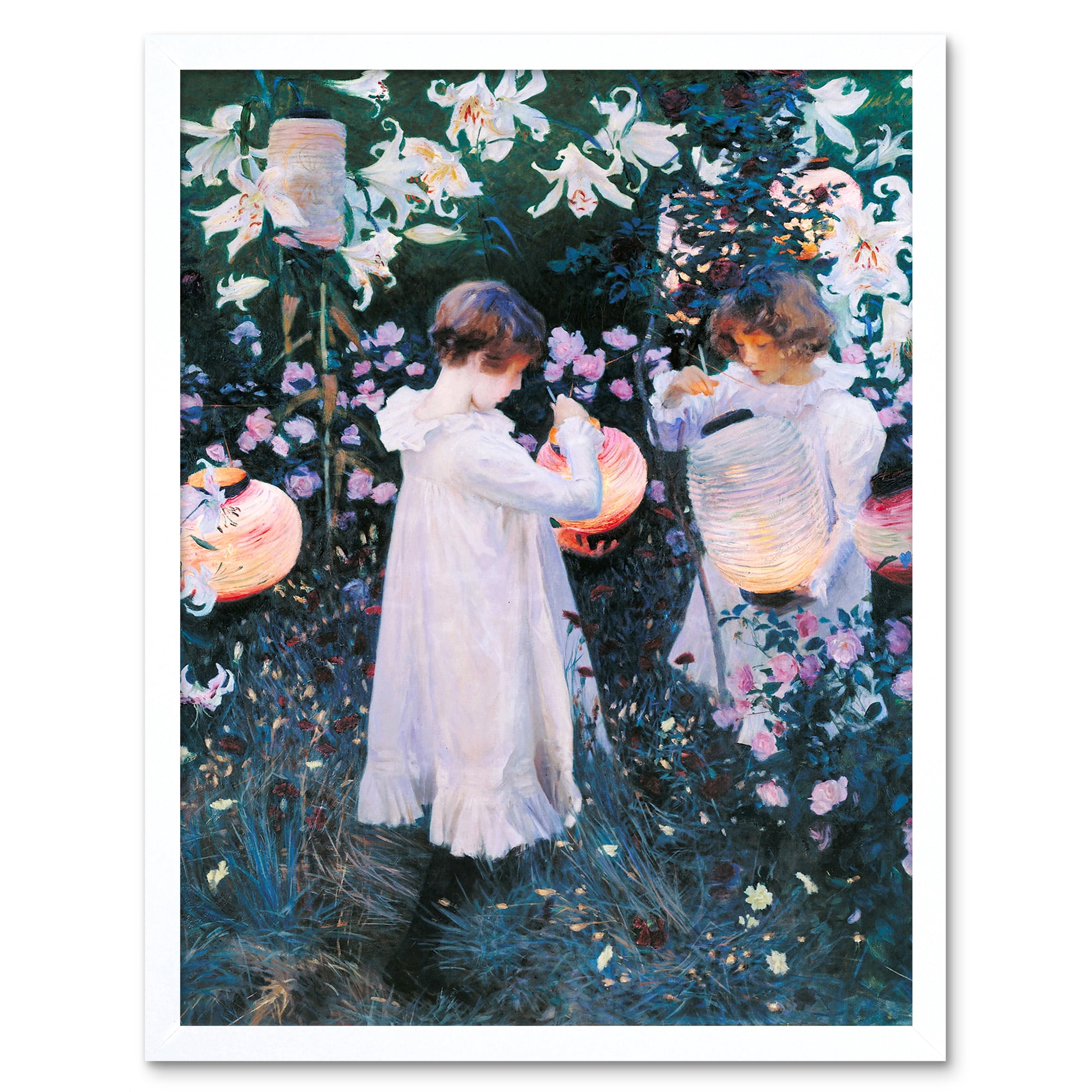 John Singer Sargent Carnation Lily Rose Painting Girls Lighting Chinese ...