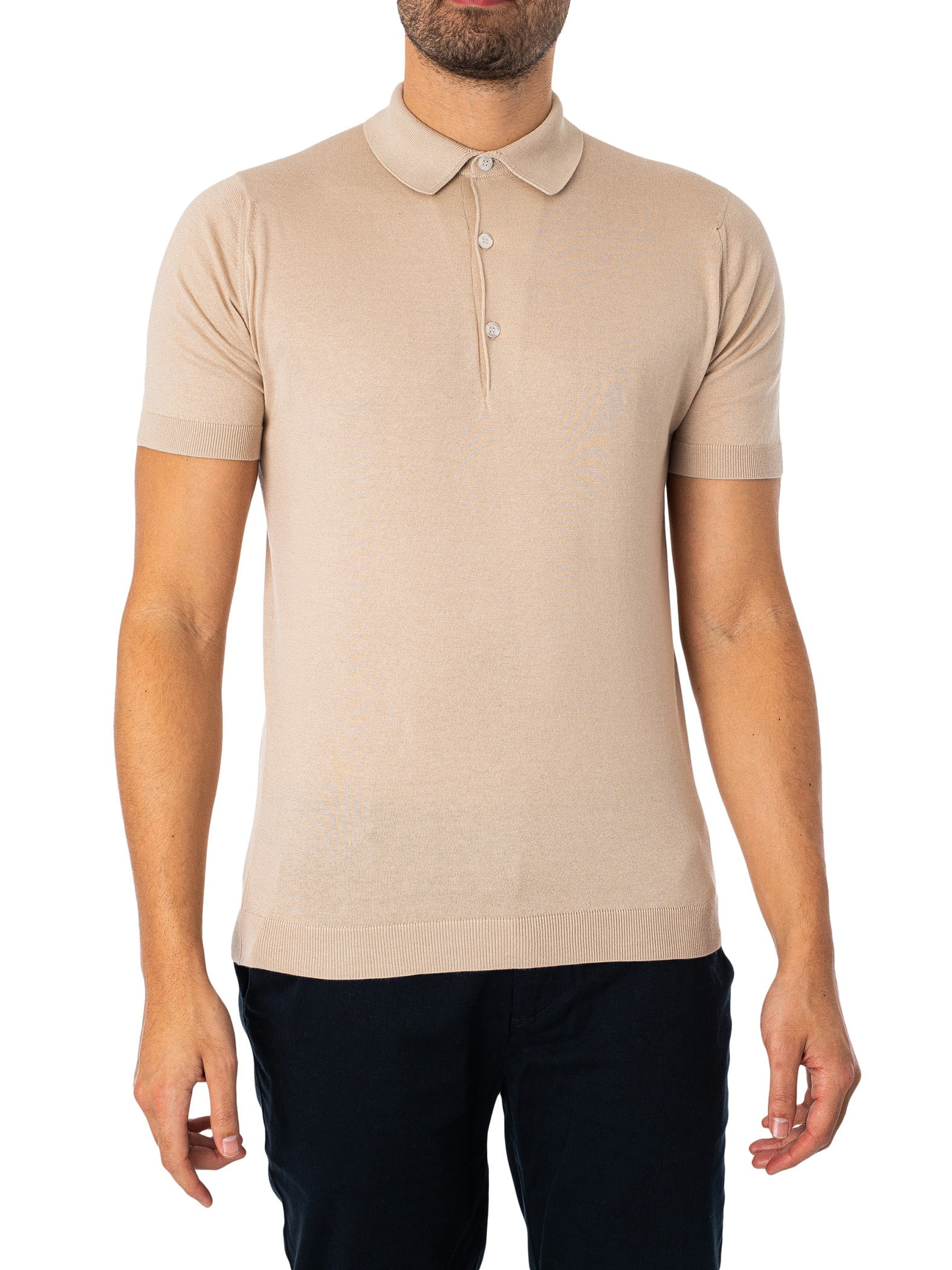 John Smedley Adrian Polo Shirt, Beige - Walmart.com