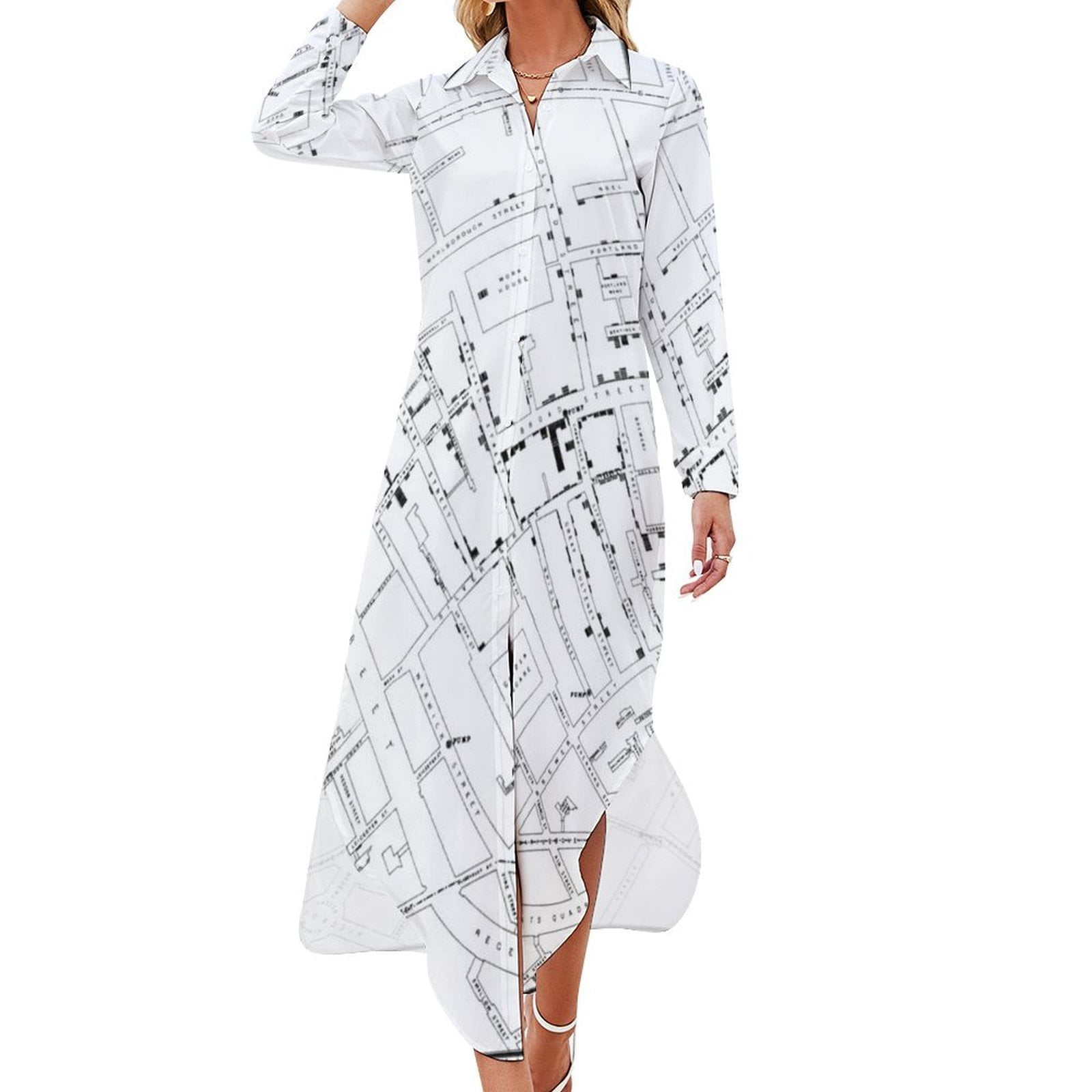 John Snow's Cholera Map Long Sleeved Shirt Dress Long dress dresses for ...