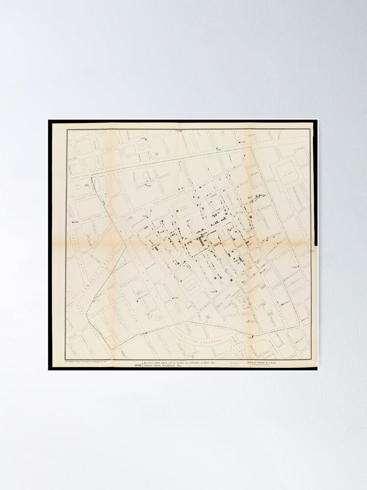 John Snow's Cholera Map Poster - Walmart.com