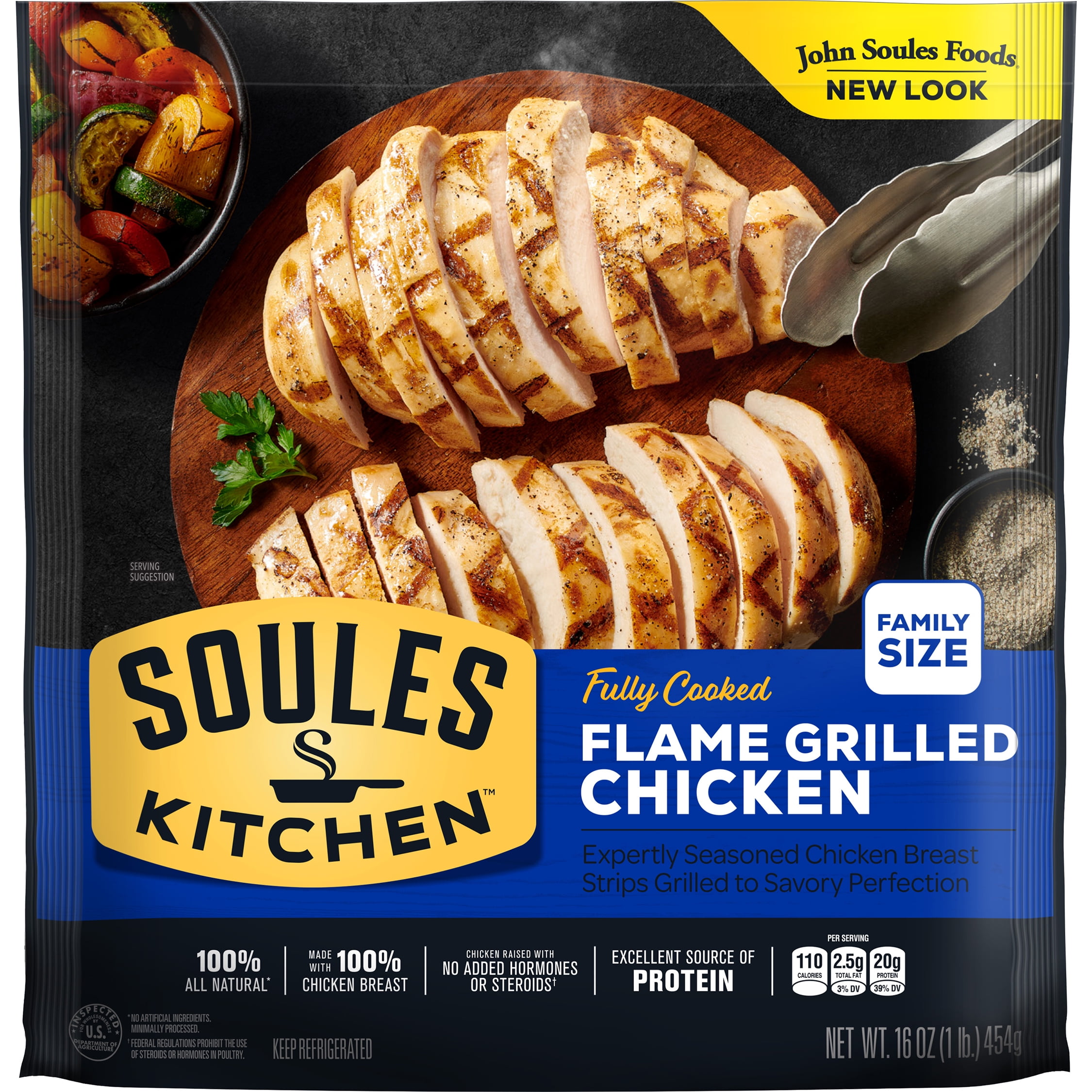Soules Kitchen, Fresh Flame Grilled Chicken Breast Strips, Family Size ...