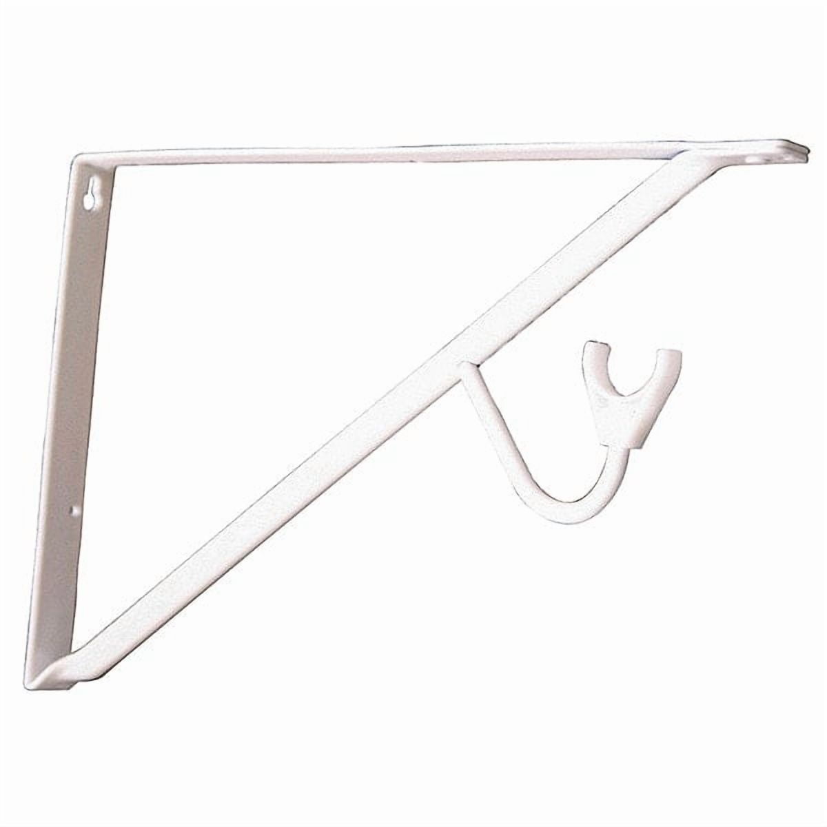 JOHN STERLING Heavy Duty White Shelf and Rod Bracket, Steel, 500lb Load ...