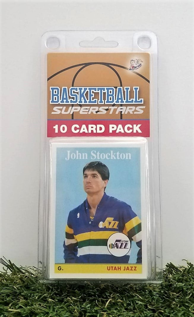 John Stockton- (10) Card Pack NBA Basketball Superstar Stockton Starter Kit all Different cards ...