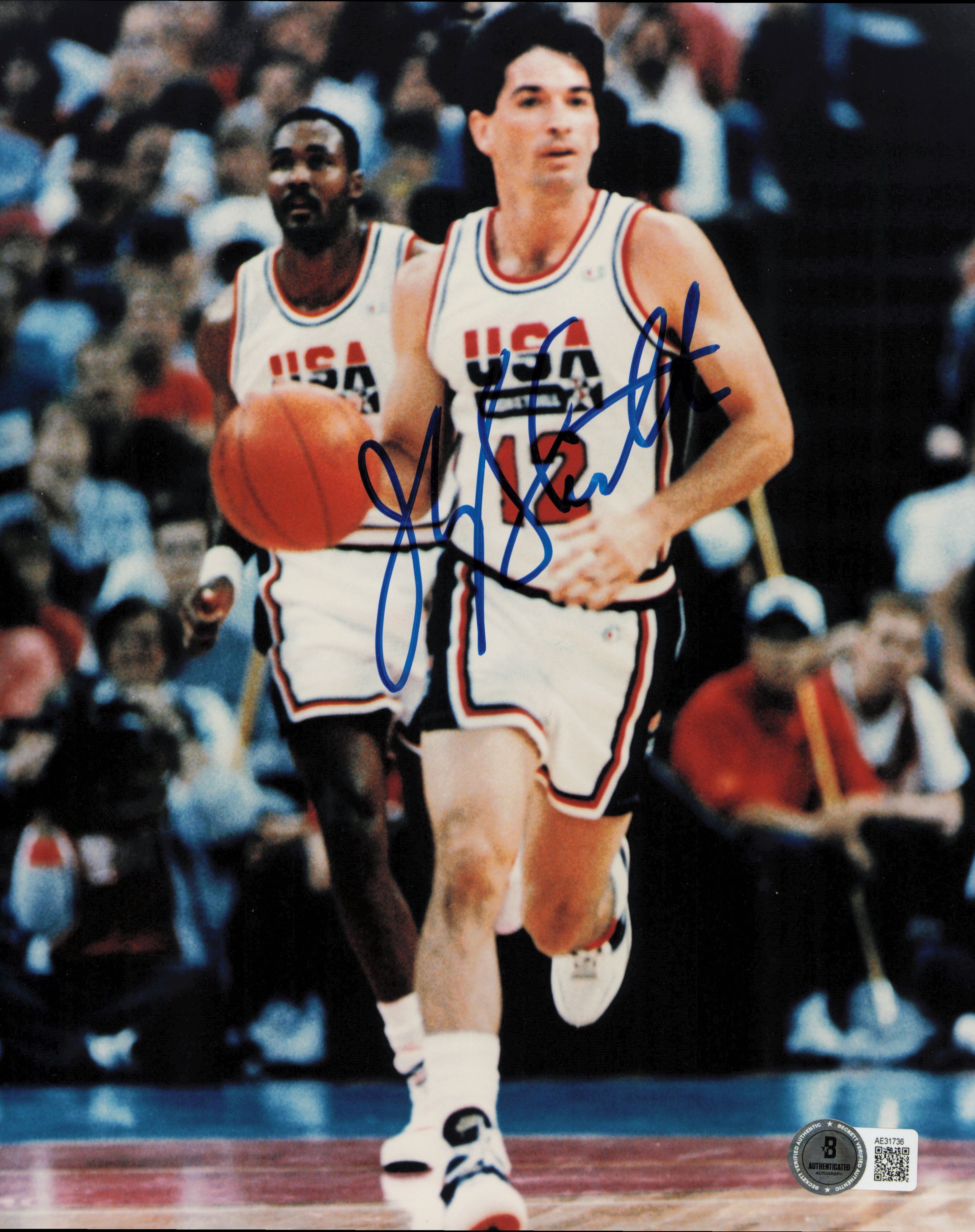 John Stockton Autographed 8x10 Photo Team USA Beckett BAS QR #AE31736 ...