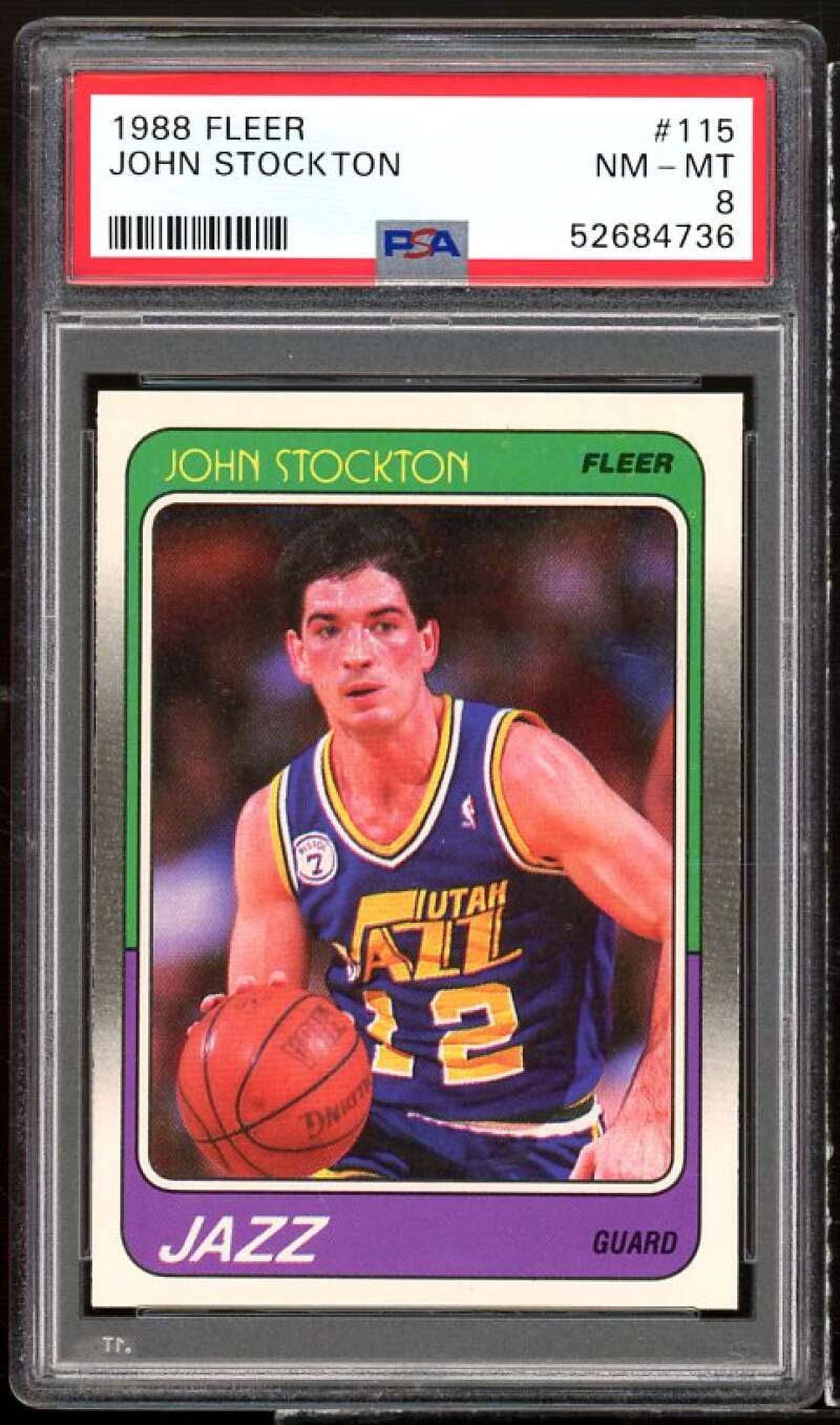 John Stockton Rookie Card 1988-89 Fleer #115 PSA 8 - Walmart.com