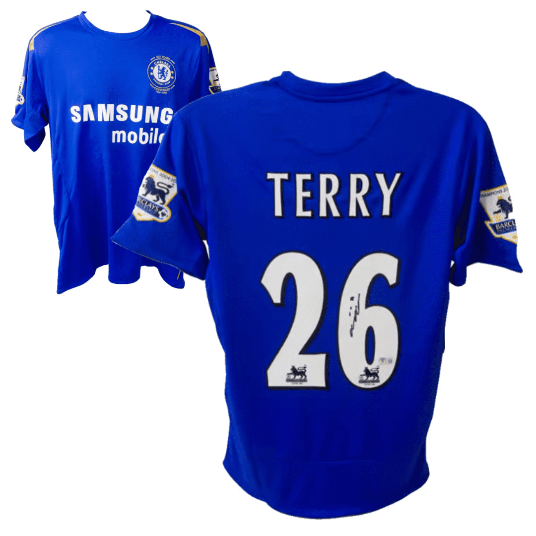 John Terry Signed Chelsea FC Home Soccer Jersey #26 with Beckett COA ...