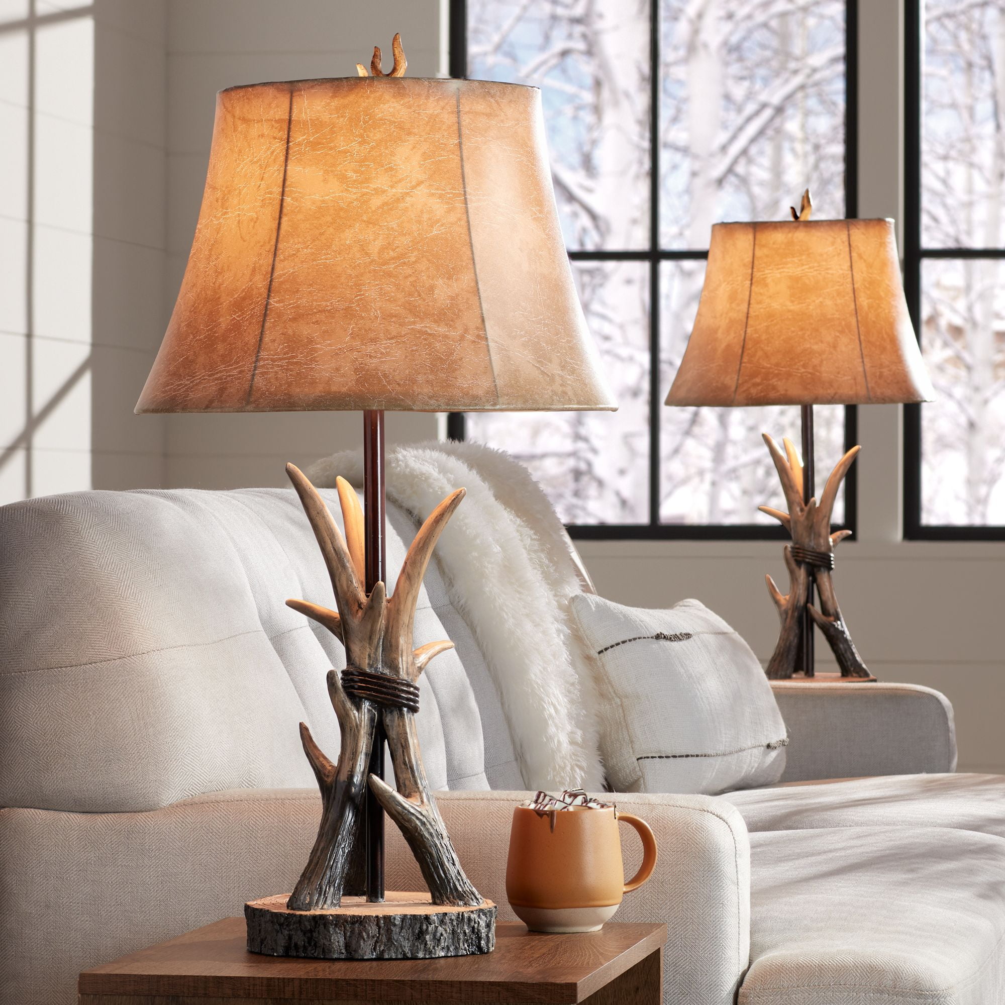 "John Timberland Rustic Western Lamps, Set of 2, 27 1/2"" Natural ...