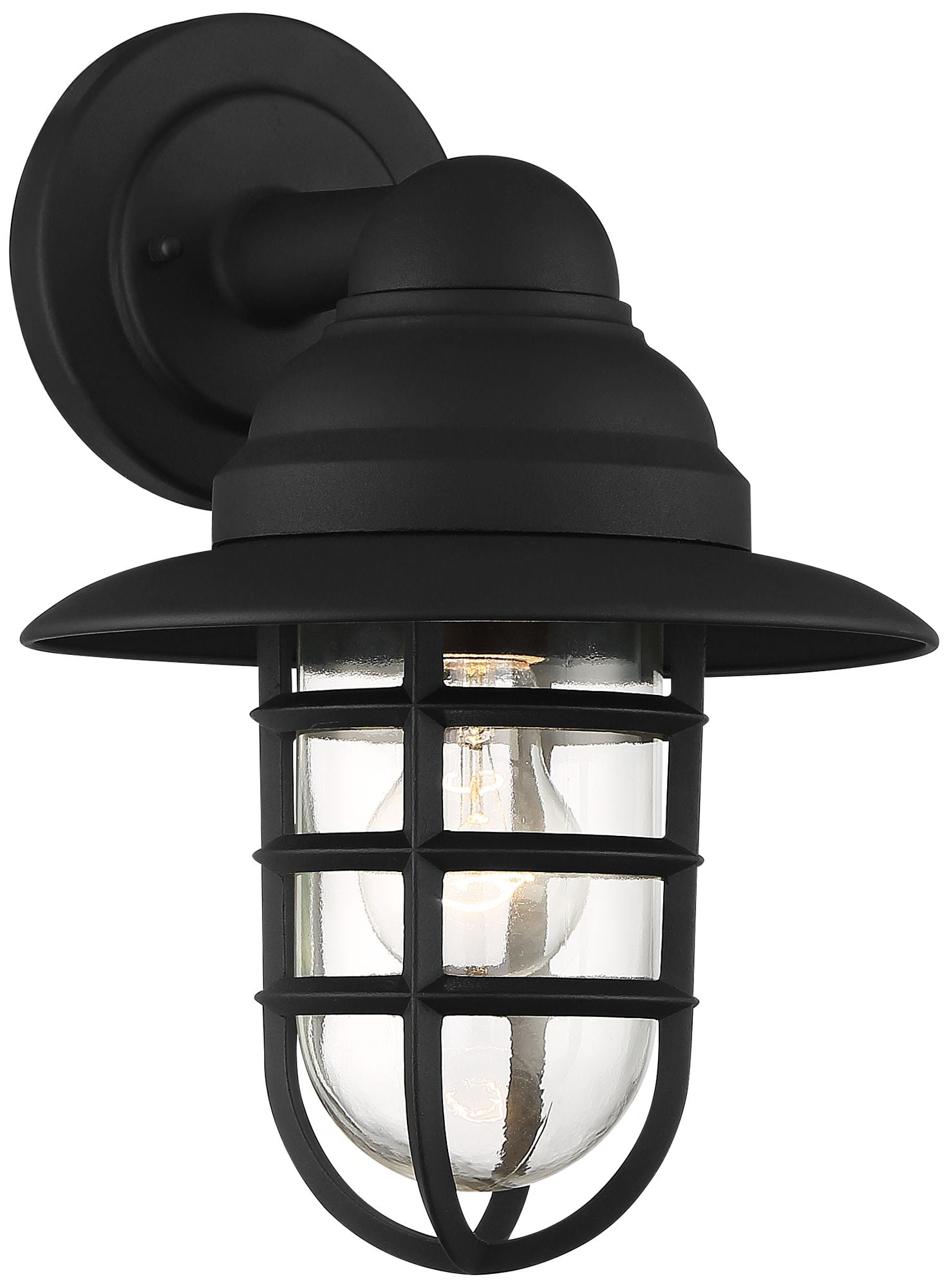 John Timberland Marlowe Farmhouse Rustic Wall Light Sconce Matte Black ...