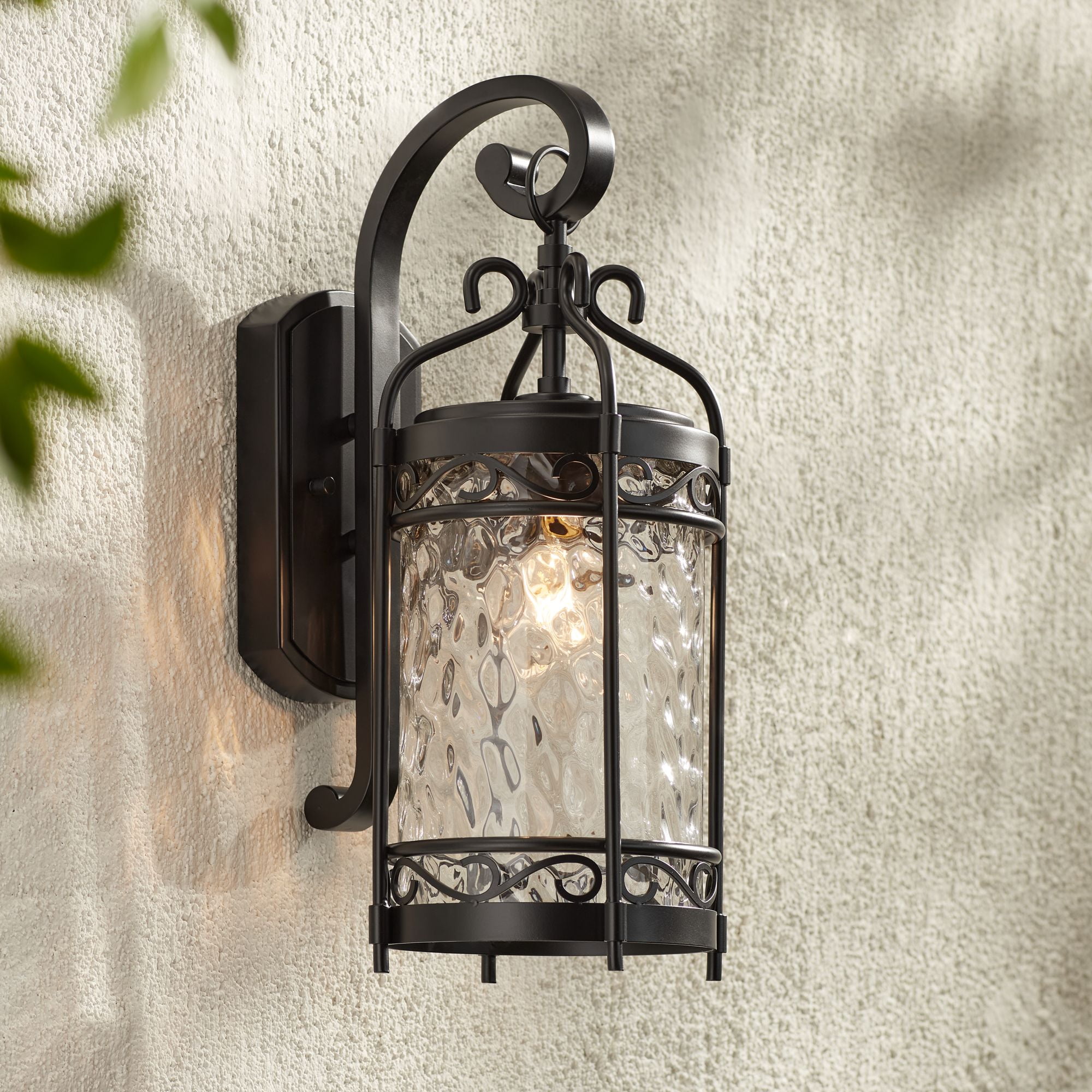 John Timberland Paseo Outdoor Vintage Wall Light Fixture Matte Black 19 ...