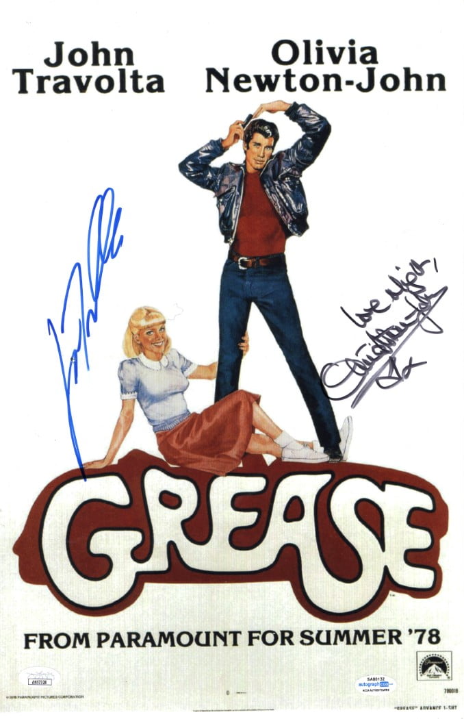 John Travolta Olivia Newton John Dual Autographed 11X17 Photo Grease ...