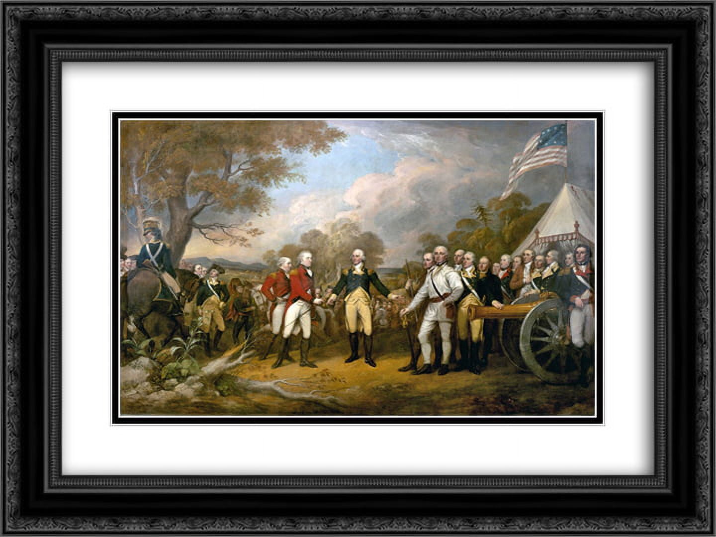 John Trumbull 2x Matted 24x20 Black Ornate Framed Art Print 'The ...