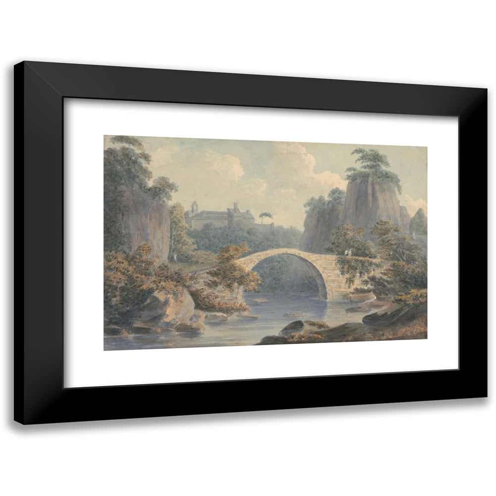John Warwick Smith 18x13 Black Modern Framed Museum Art Print Titled - River Landscape with a ...