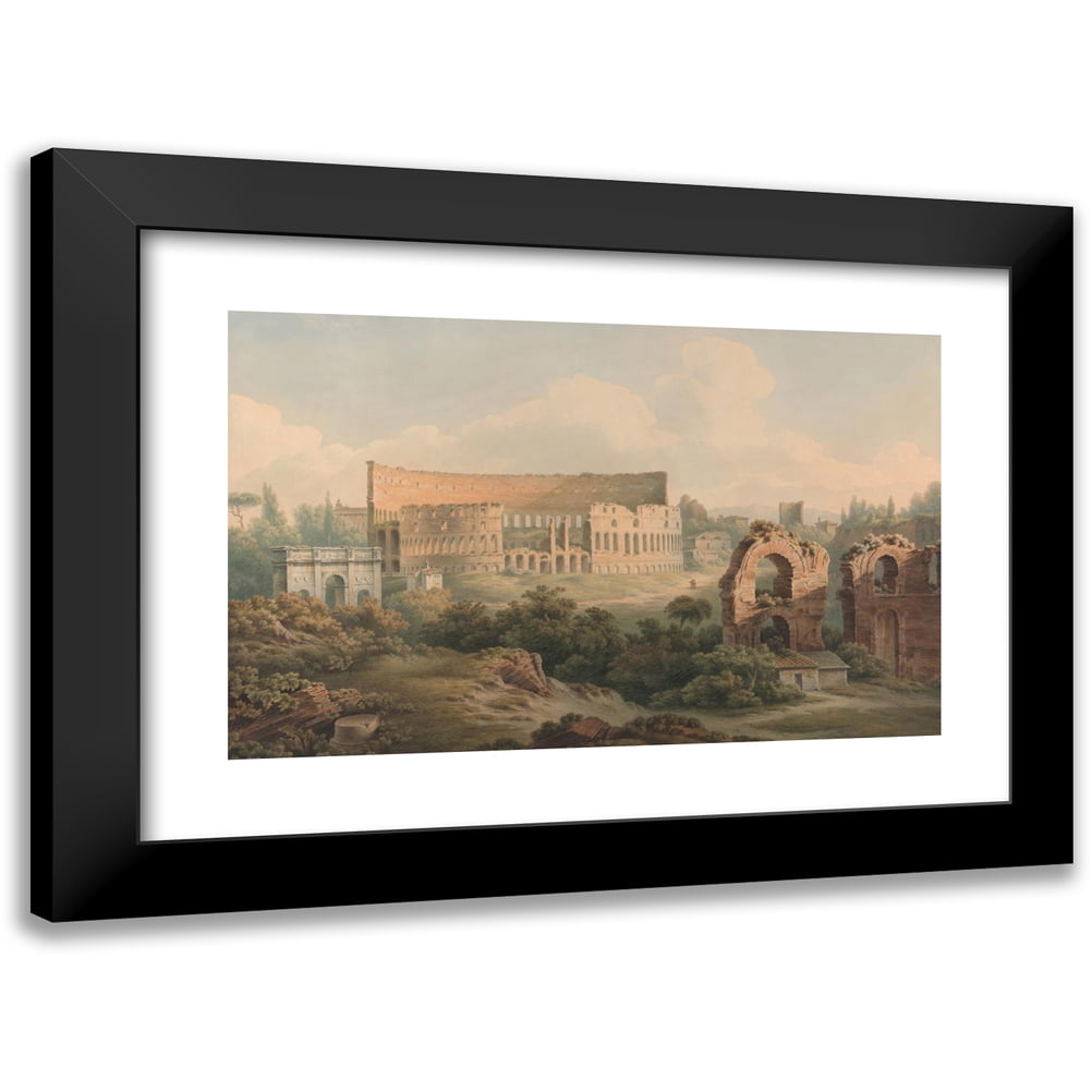 John Warwick Smith 24x17 Black Modern Framed Museum Art Print Titled - The Colosseum, Rome (1802 ...