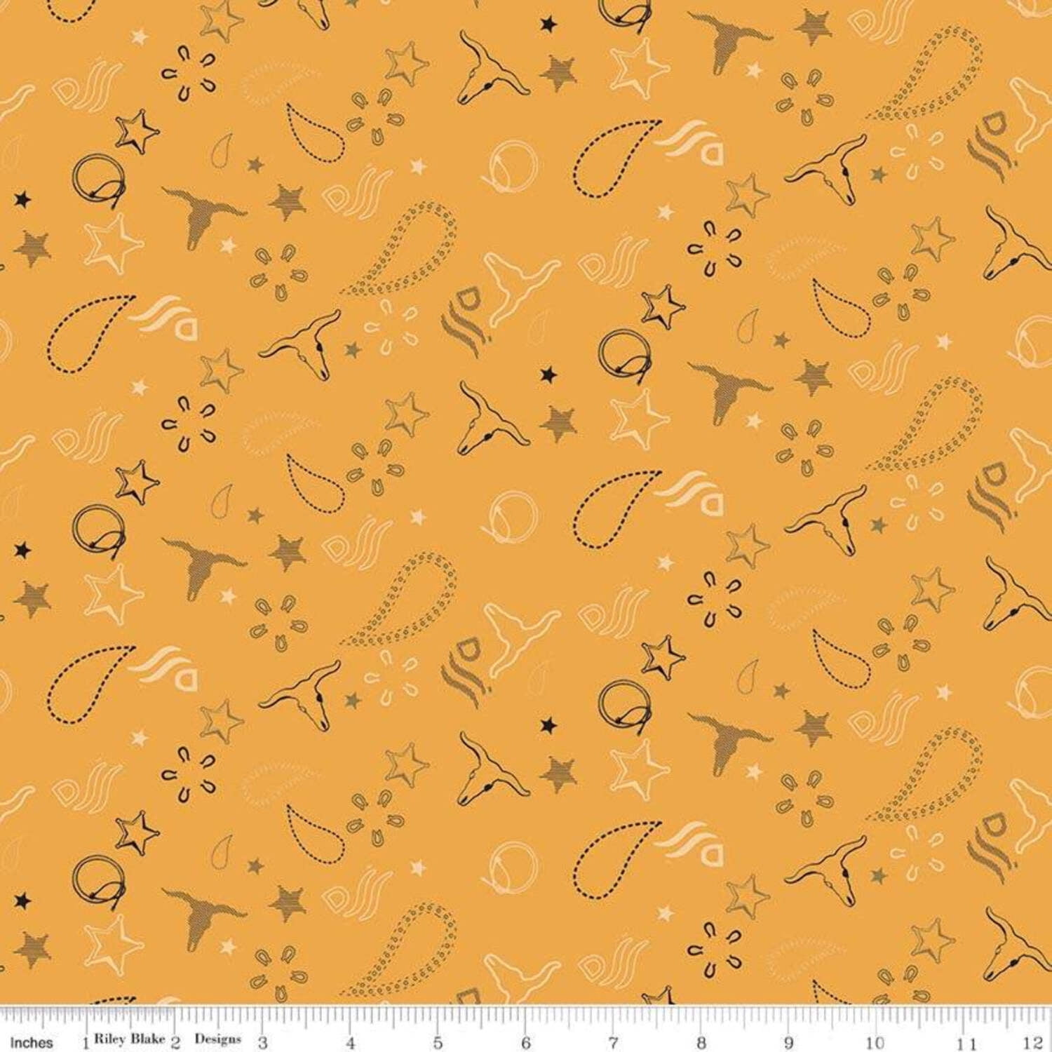 John Wayne Bandana Yellow Cotton Fabric - Walmart.com