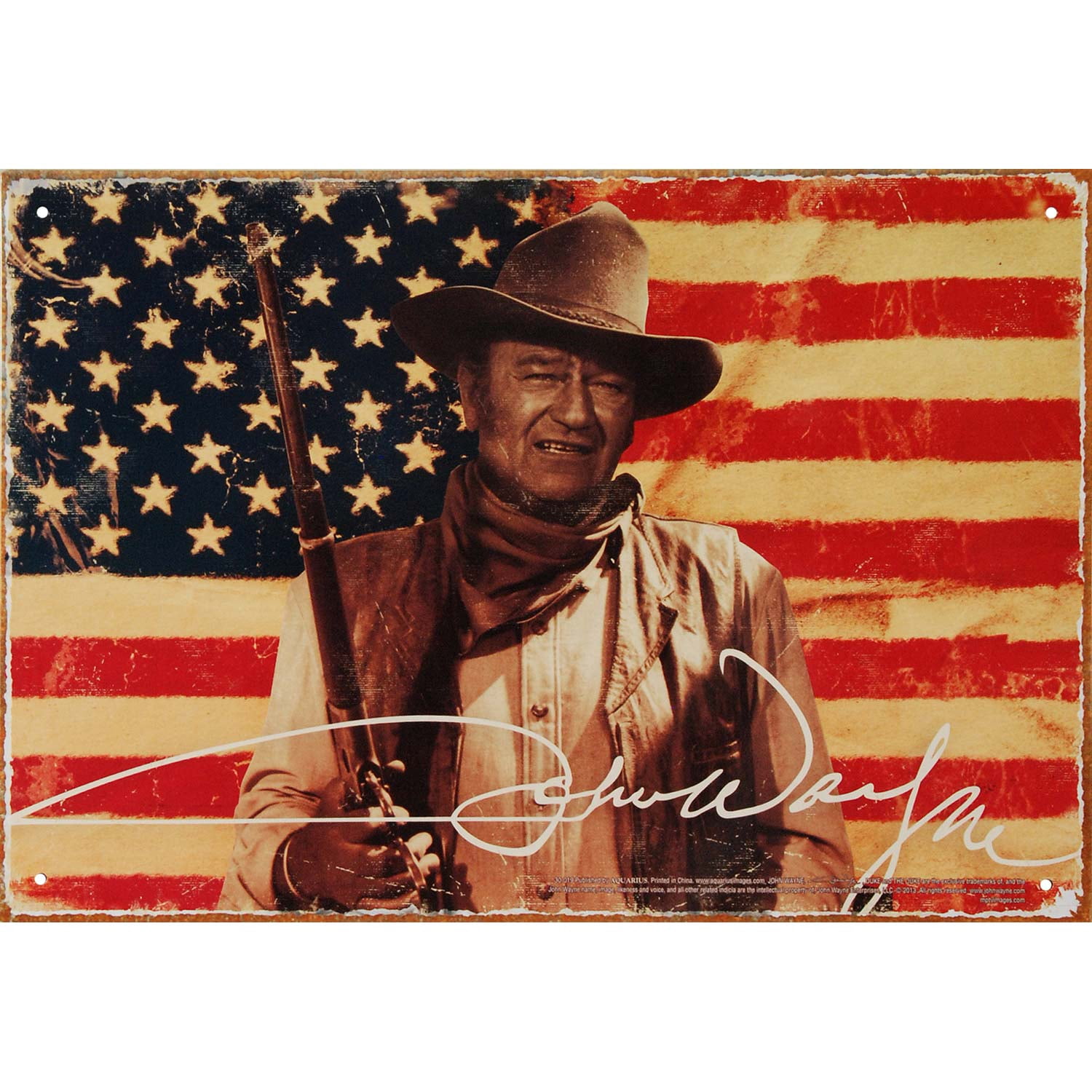 John Wayne Flag Tin Sign - Walmart.com