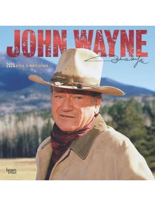 John Wayne Official 2025 12 X 24 Inch Monthly Square Wall Calendar Foil ...