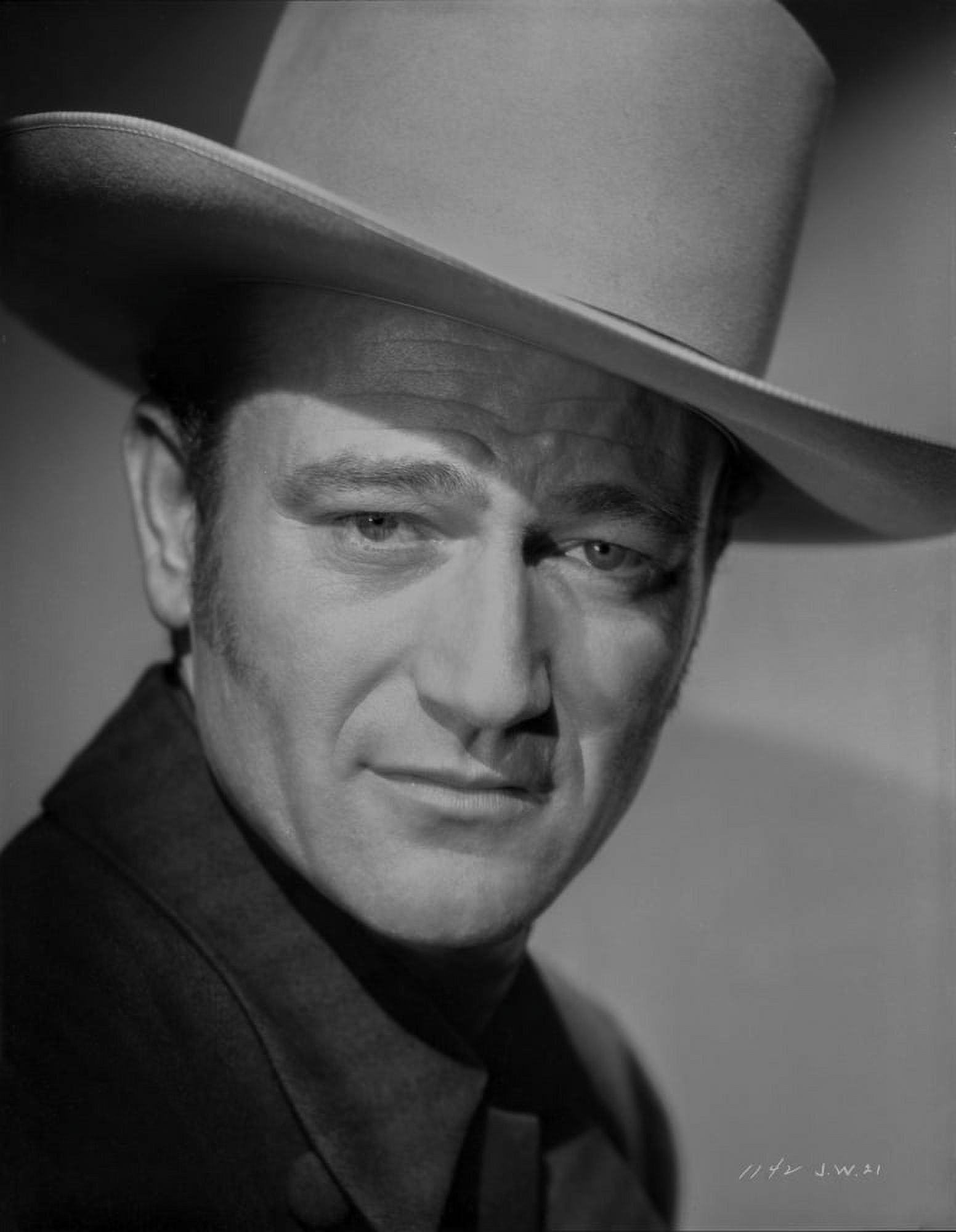 John Wayne wearing a White Hat in a Close Up Portrait Photo Print (8 x ...