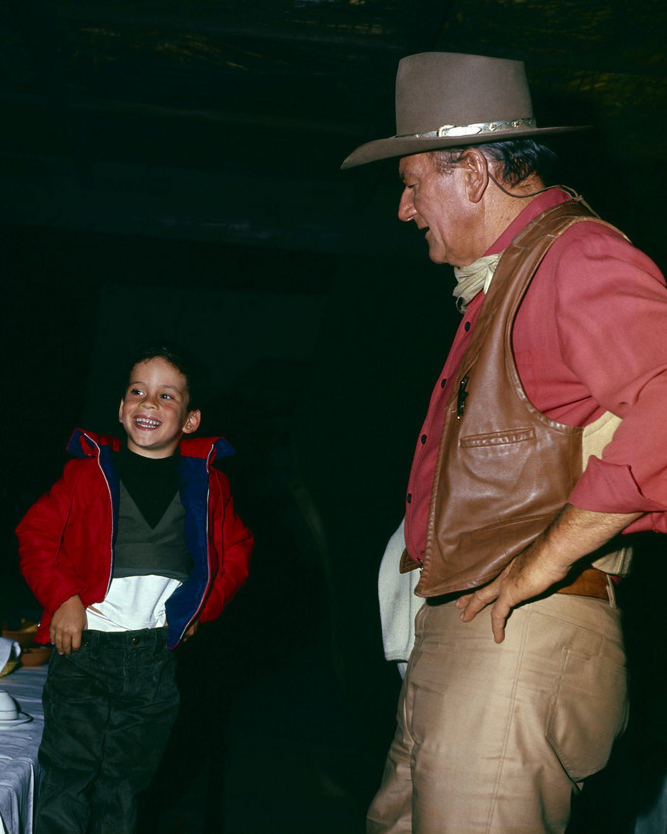 John Wayne with son Ethan on Western film set rare 24x36 Movie Poster ...