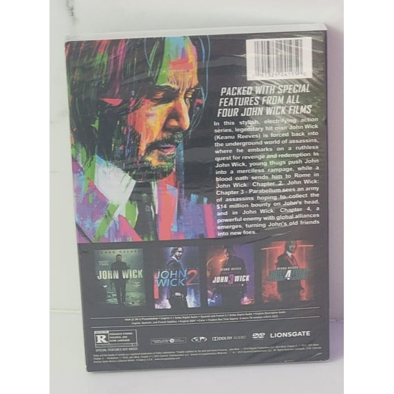 John Wick: Full Movie Series (1-4) – Complete DVD Box Set (Brand New ...