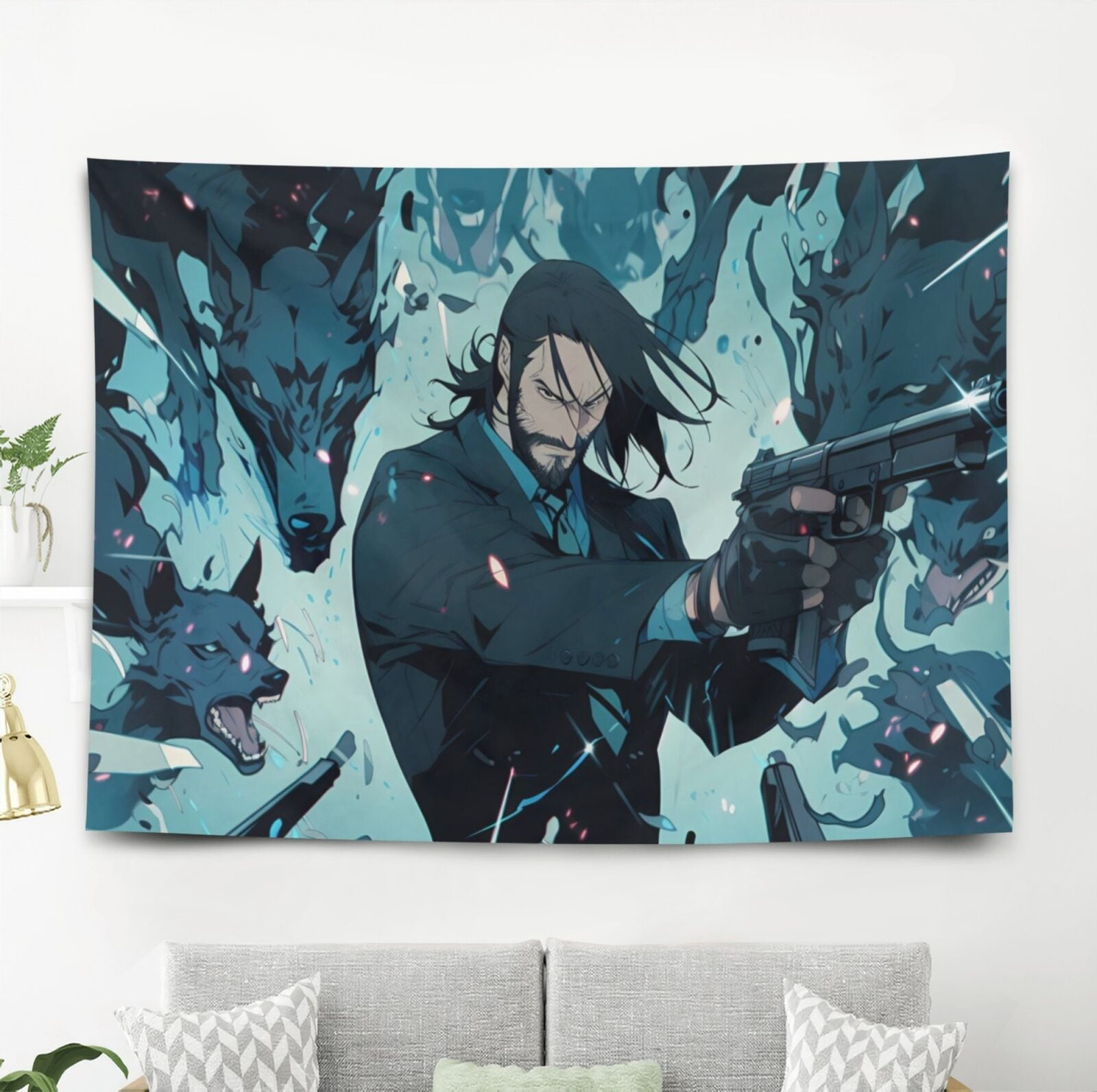 John Wick Keanu Reeves Tapestry Wall Hanging for Bedroom Wall ...