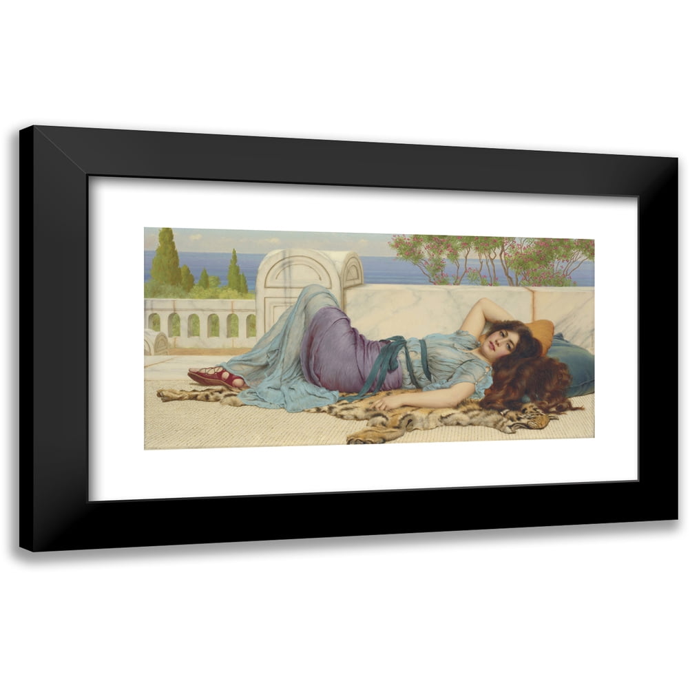 John William Godward 24x14 Black Modern Framed Museum Art Print Titled ...