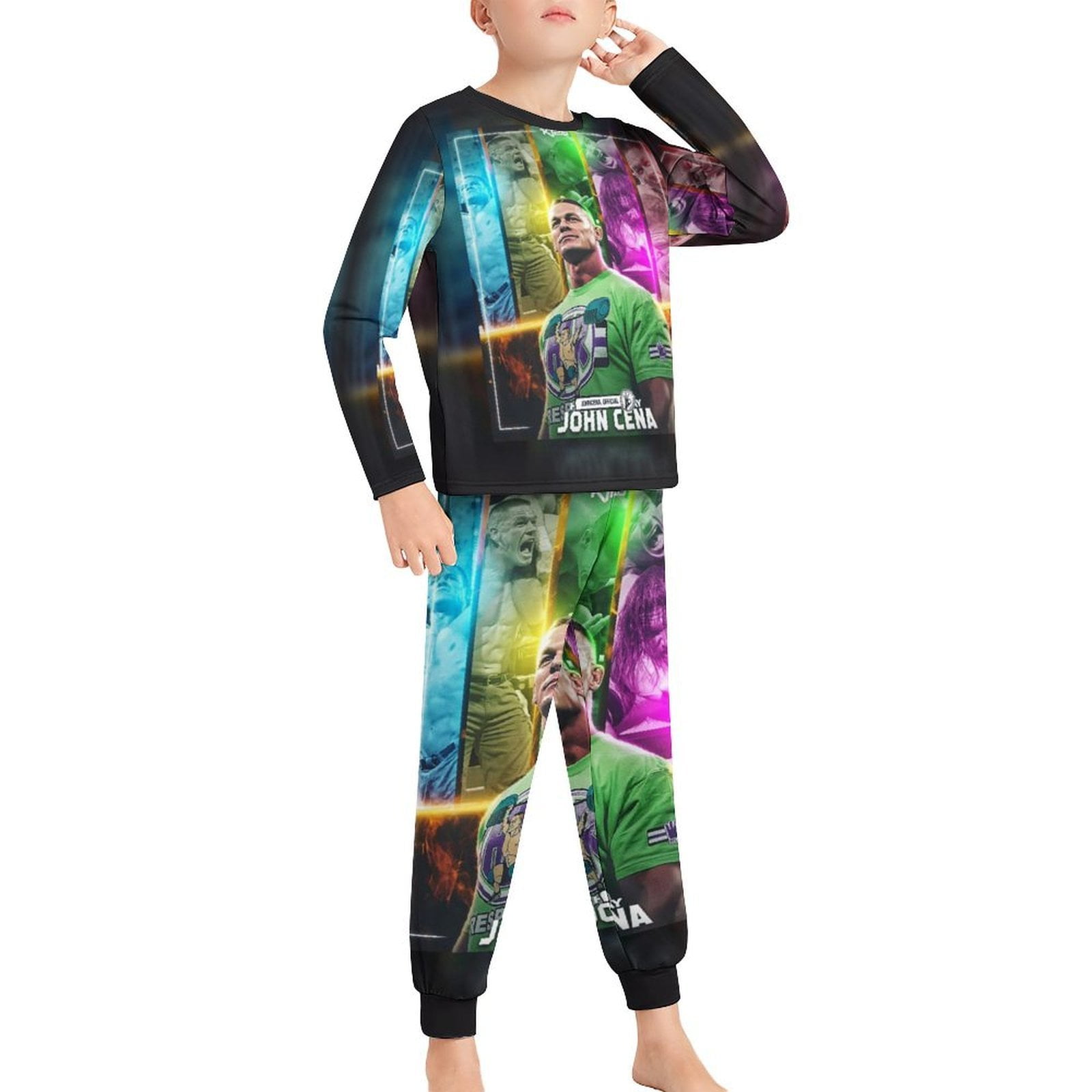 John Wrestler Cena Costumes T Shirt Set Crewneck Tee Shirt Pants Set ...