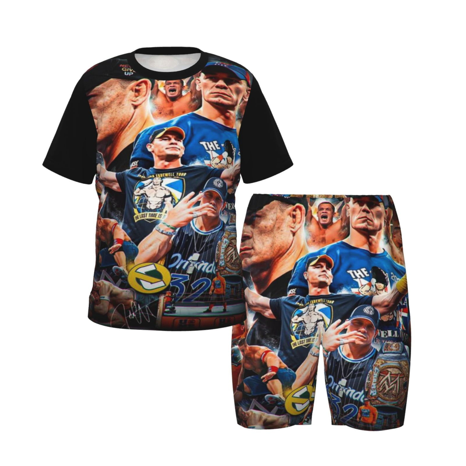 John Wrestler Cena Pajamas Set Summer Cartoon Printed Short Set ...