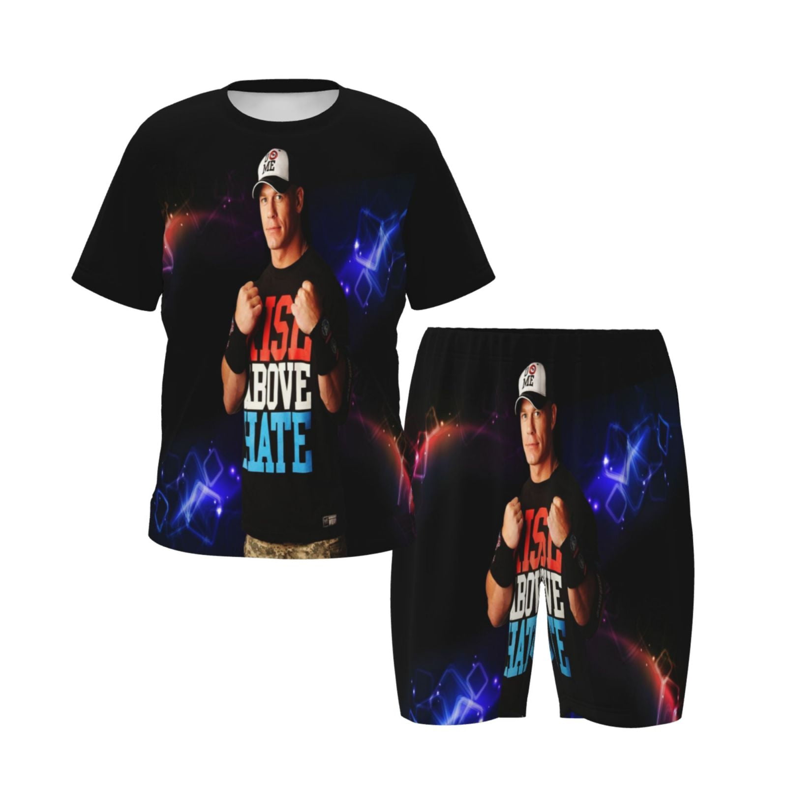 John Wrestler Cena Pajamas Set Summer Cartoon Printed Short Set ...