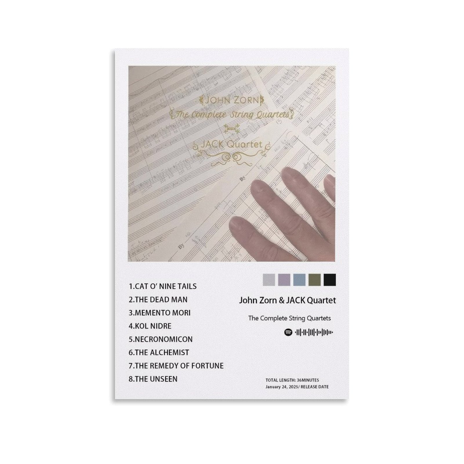 John Zorn The Complete String Quartets Album Cover Poster Canvas Wall Art Living Room Posters ...