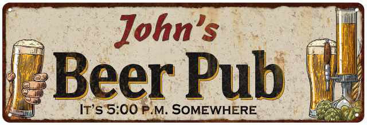 John's Beer Pub Gift Man Cave Bar Decor Gift 6x18 Sign 206180053074 ...