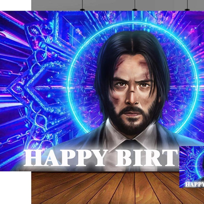 John wick Backdrop Banner Party Supplies Poster Movie Theme Background ...