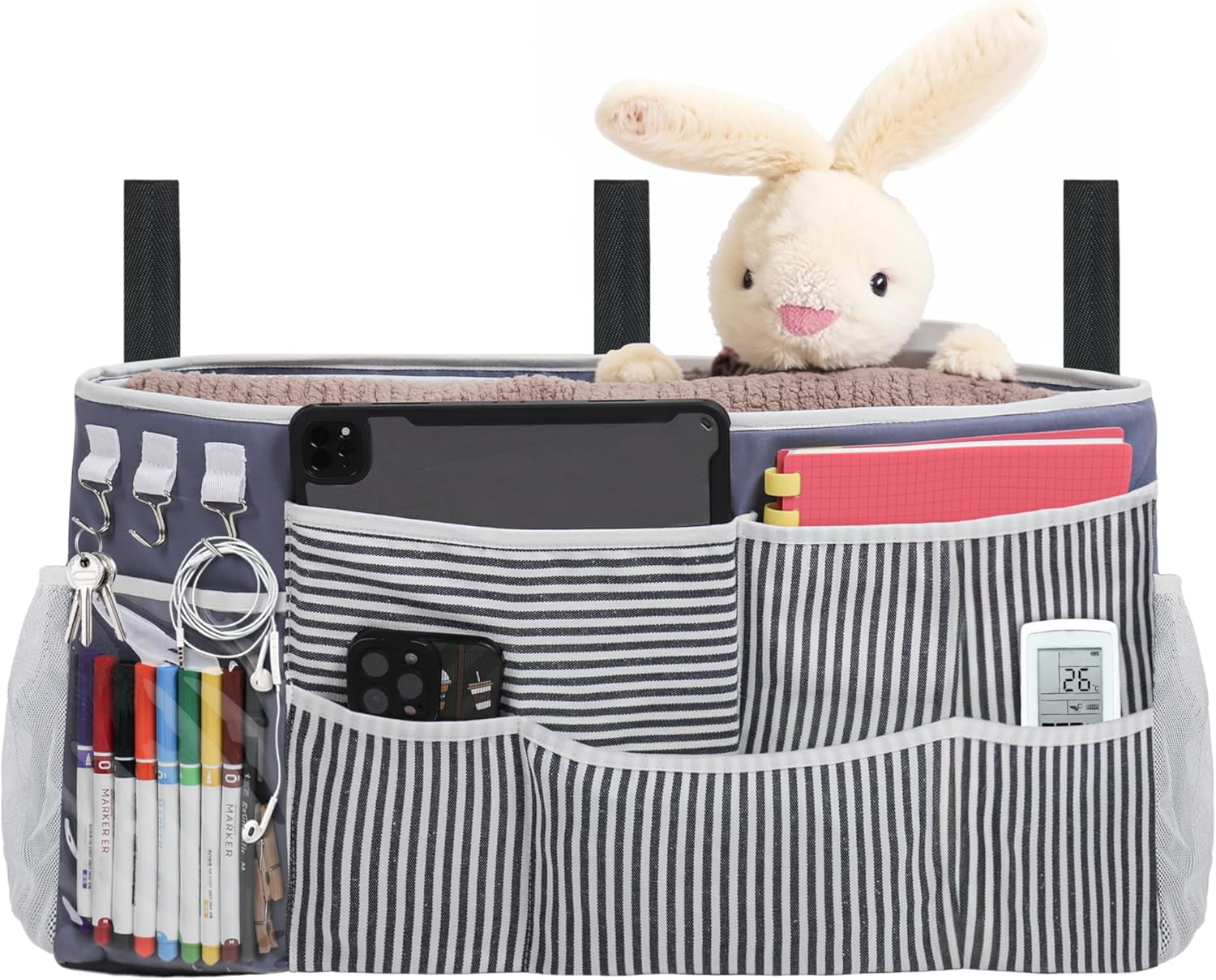 Johnear Bedside Caddy,Dorm Rooms Bedside Hanging Organizer Bag,Bunk Bed ...