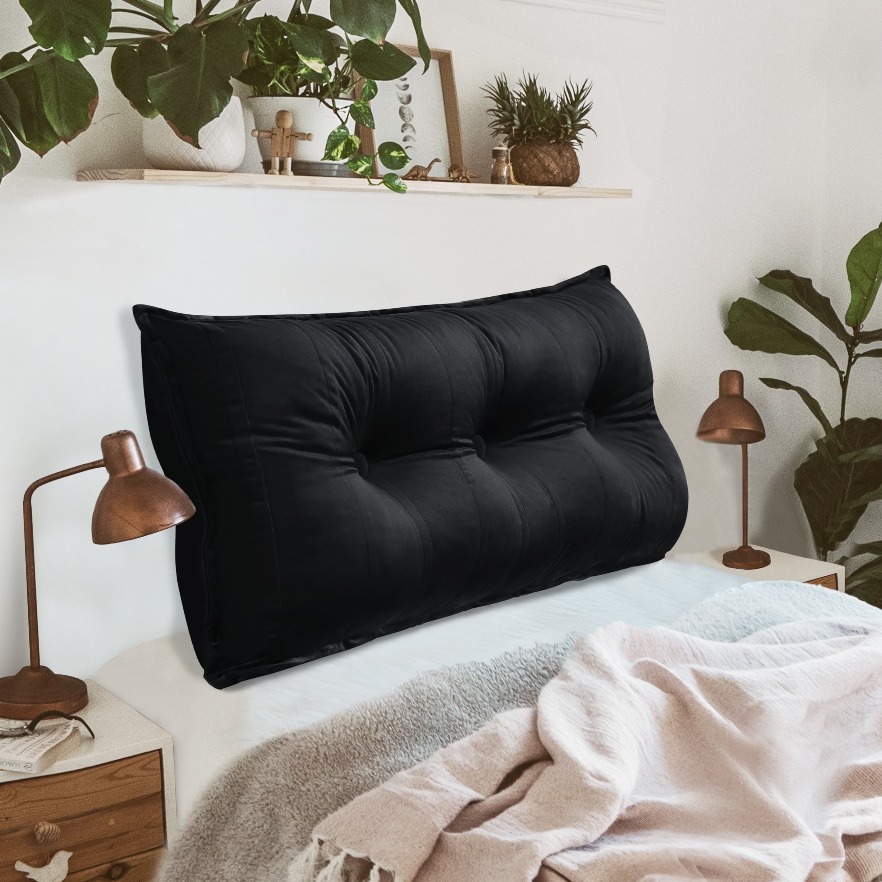 Johnear Bolster Pillow Headboard Backrest Pillow Velvet Large Daybed ...