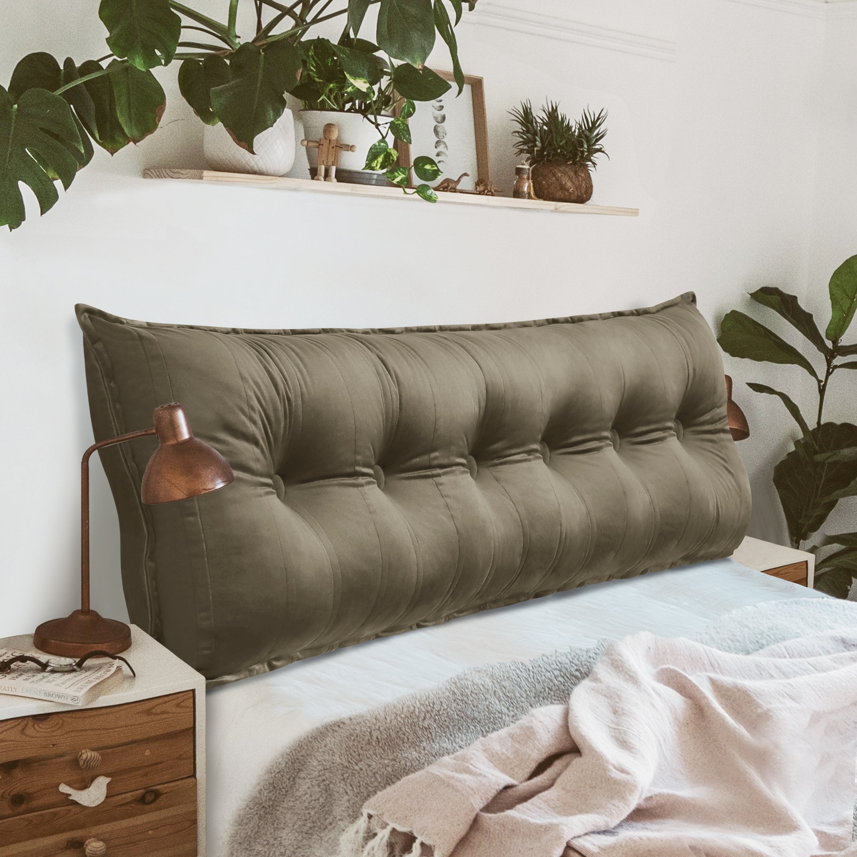 Johnear Bolster Pillow Headboard Backrest Pillow Velvet Large Daybed ...