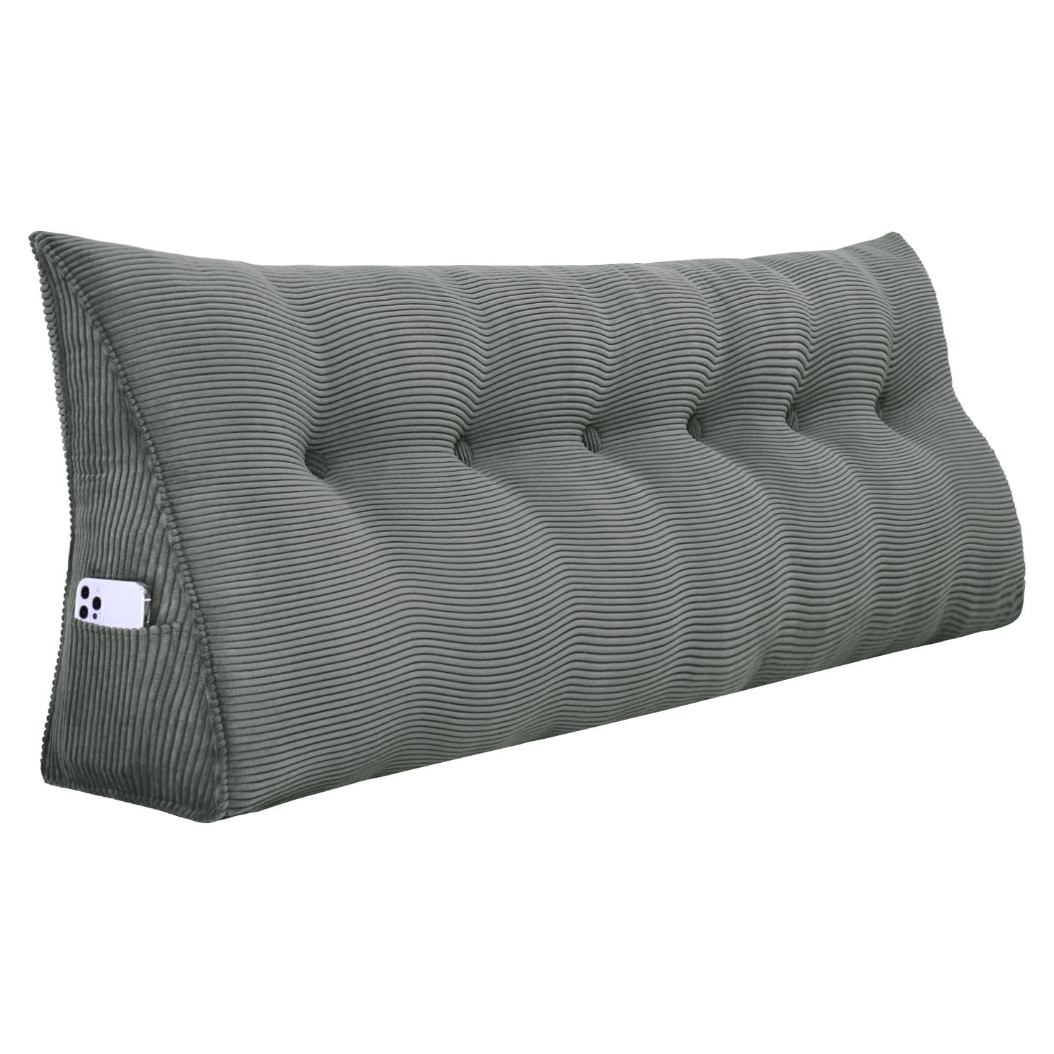 Johnear Corduroy Pillow Large Bolster Triangular Headboard Sleeping ...