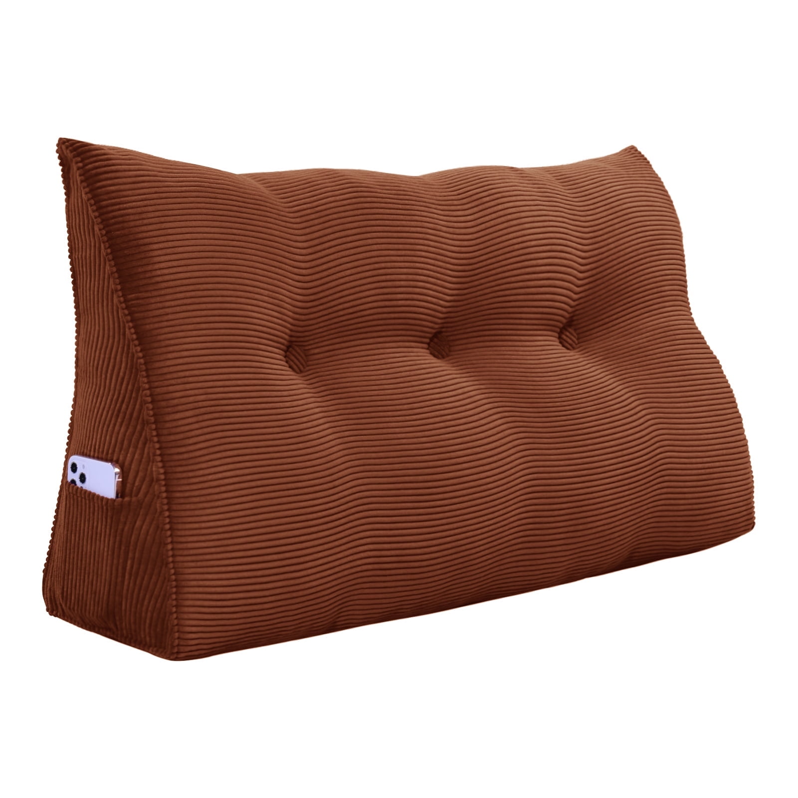 Johnear Corduroy Pillow Large Bolster Triangular Headboard Sleeping ...
