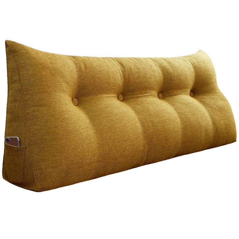 Johnear Large Headboard Reading Pillow Cotton Linen Daybed Cushion ...